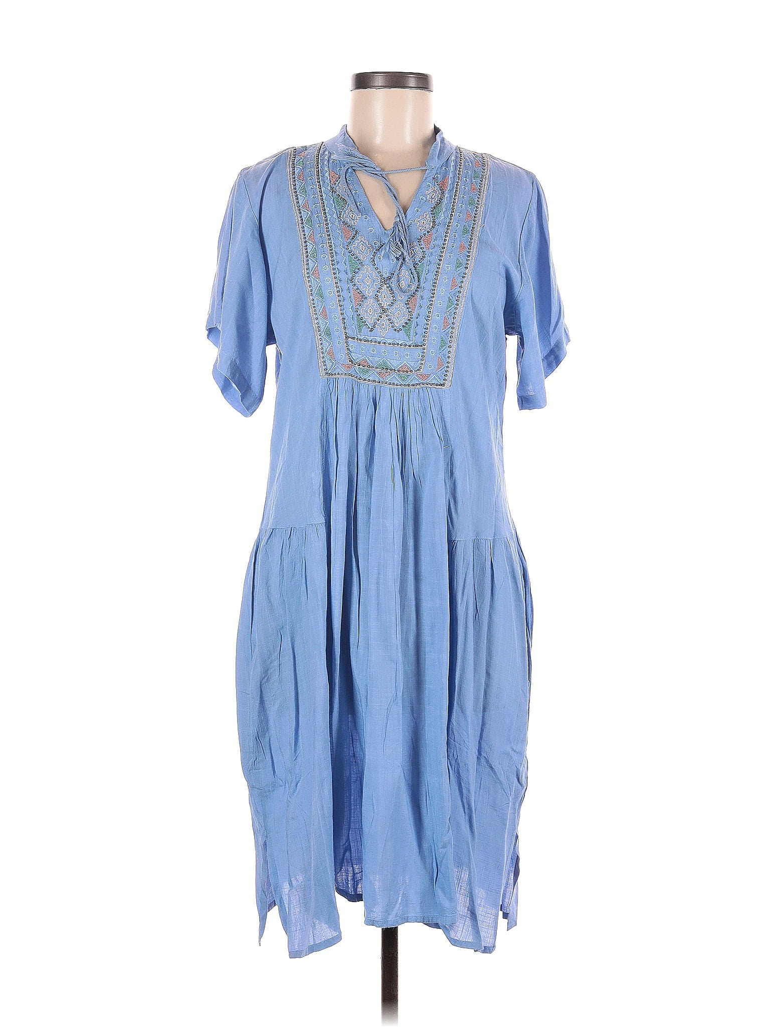 Raya Sun Solid Blue Casual Dress Size M - 40% off | ThredUp