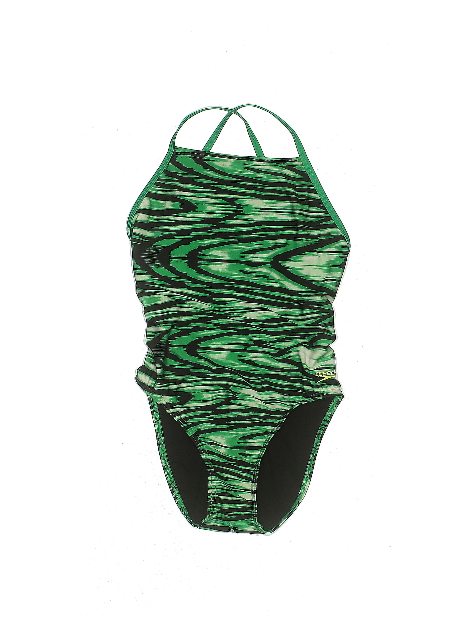 Speedo Zebra Print Multi Color Green One Piece Swimsuit Size 10 - 45% ...