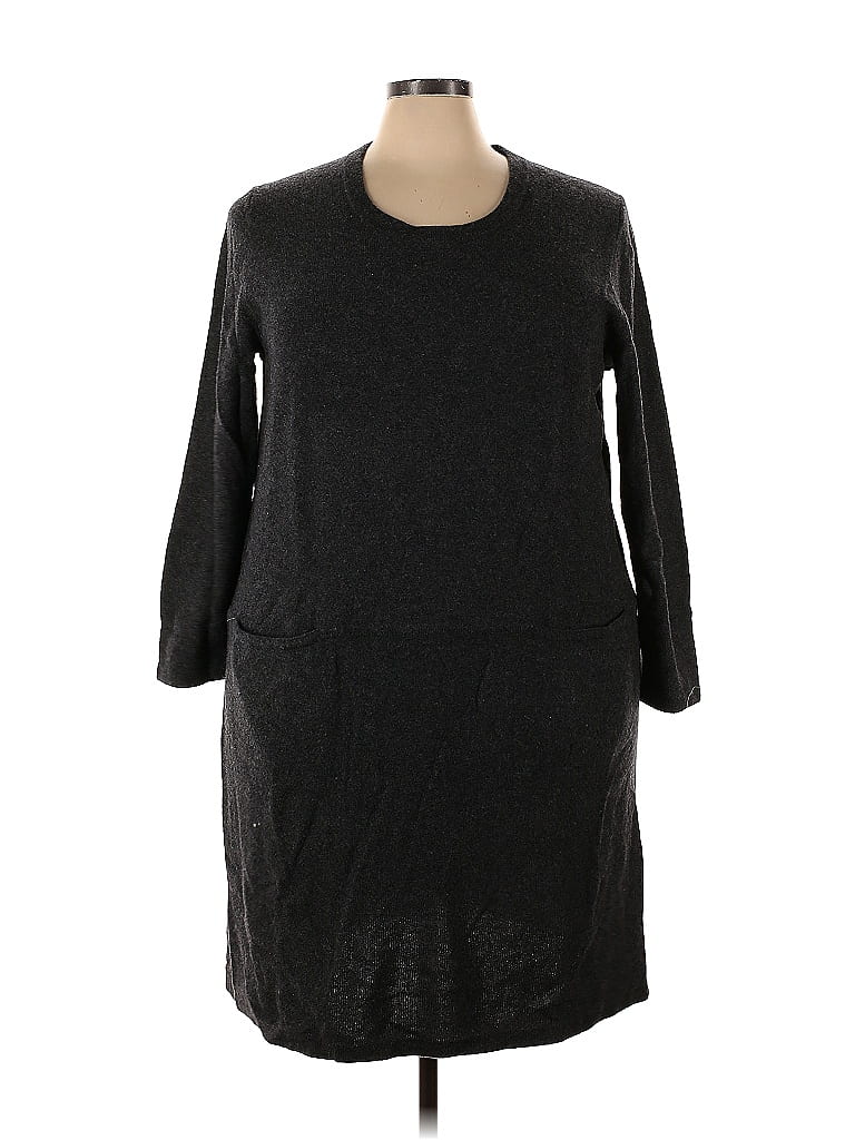 Jjill Solid Black Gray Casual Dress Size 3x Plus 67 Off Thredup