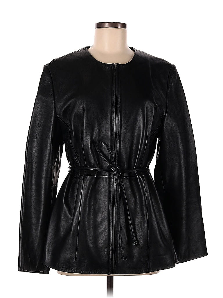 Valerie Stevens 100% Leather Solid Black Leather Jacket Size L - 36% ...