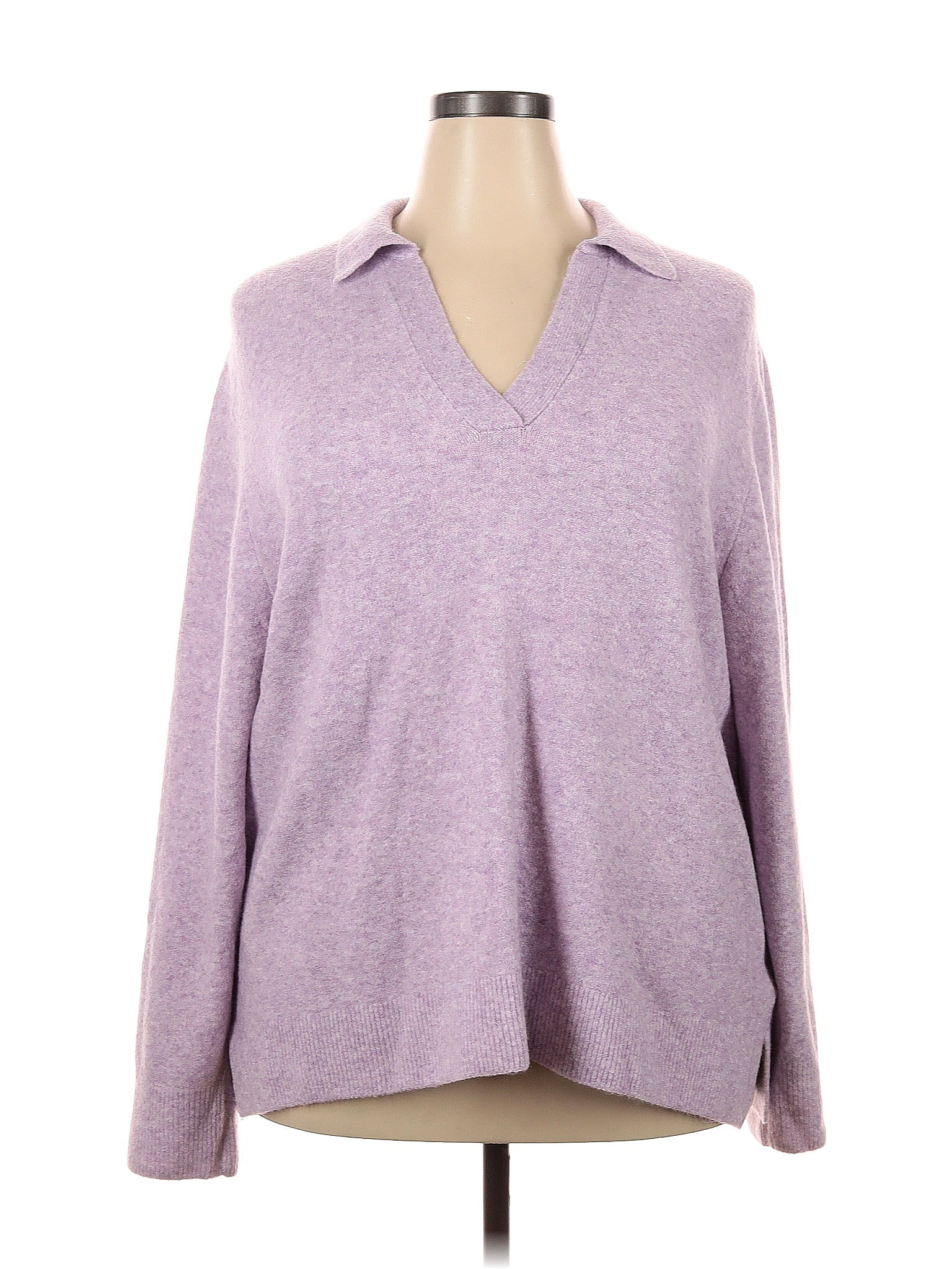 J.Crew Factory Store Color Block Marled Lavender Purple Pullover ...