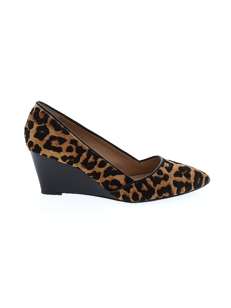 Franco Sarto 100% Leather Leopard Print Multi Color Brown Wedges Size 9 ...