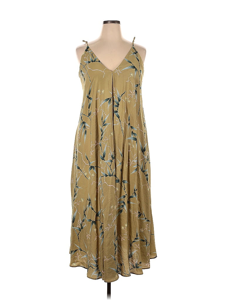 Cos Floral Tan Casual Dress Size 14 72 Off Thredup