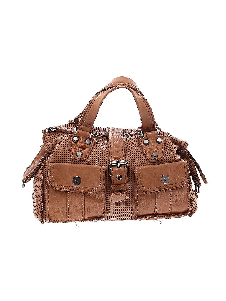 LP by Linea Pelle 100% Leather Solid Brown Leather Satchel One Size ...
