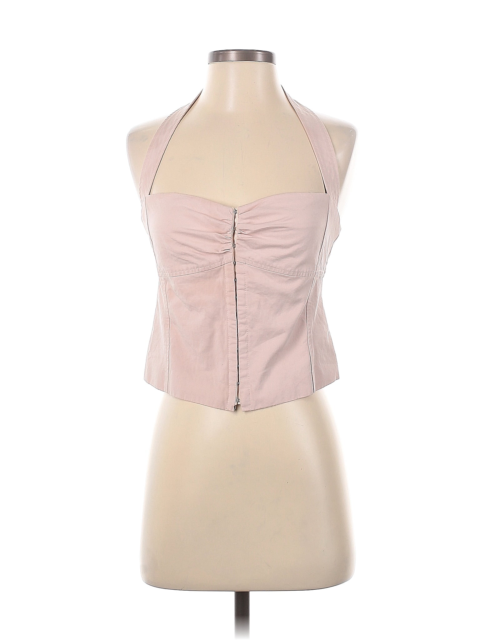 Zara 100 Cotton Solid Pink Halter Top Size S 9 Off Thredup
