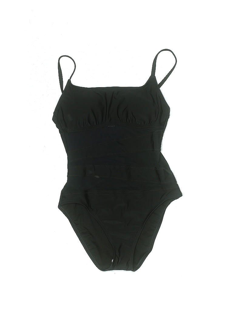 Shade And Shore Solid Black One Piece Swimsuit Size M 58 Off Thredup
