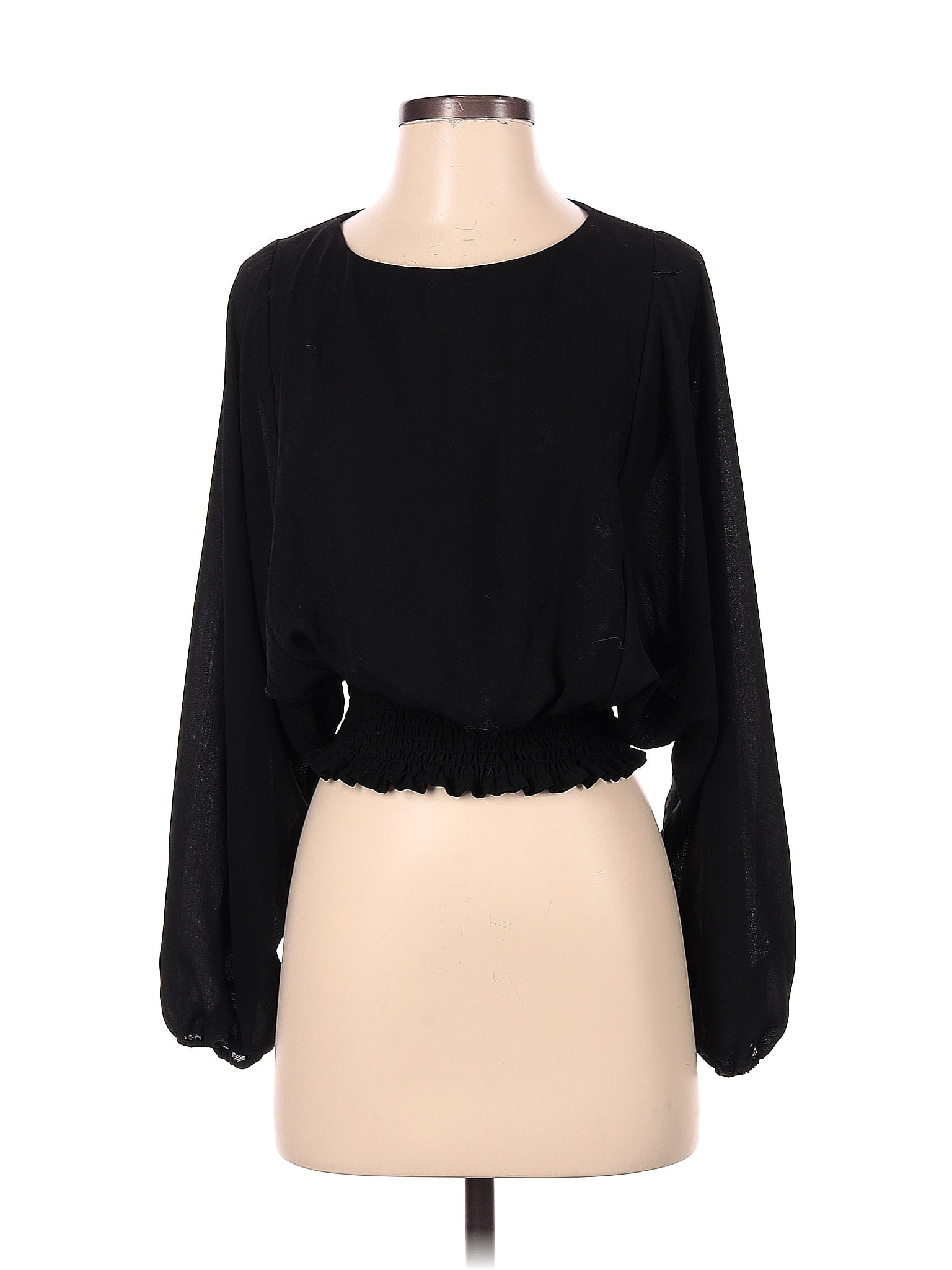 Hyfve 100 Polyester Polka Dots Black Long Sleeve Blouse Size S 44