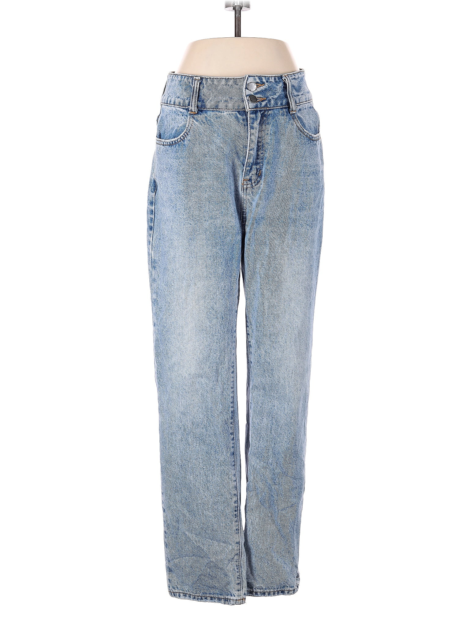 Le Lis 100% Cotton Solid Blue Jeans Size M - 70% off | ThredUp