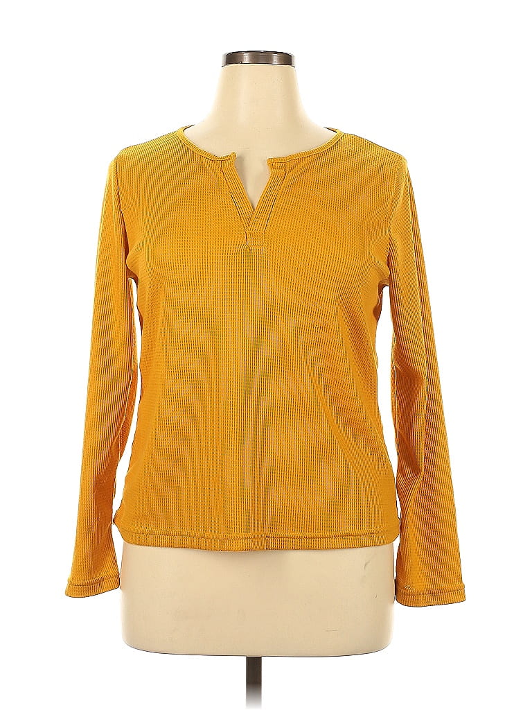 Unbranded Yellow Thermal Top Size XL - 44% off | ThredUp