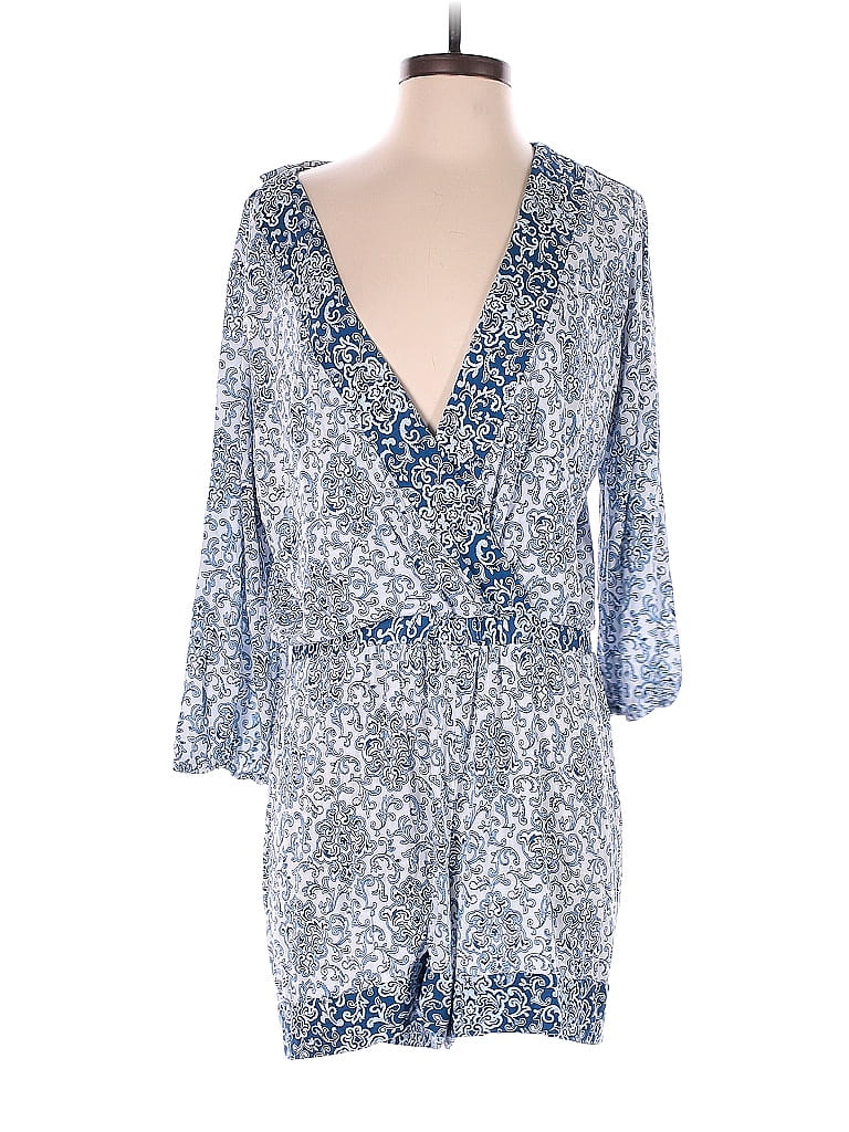 LOFT Beach Multi Color Blue Romper Size M - 59% off | ThredUp