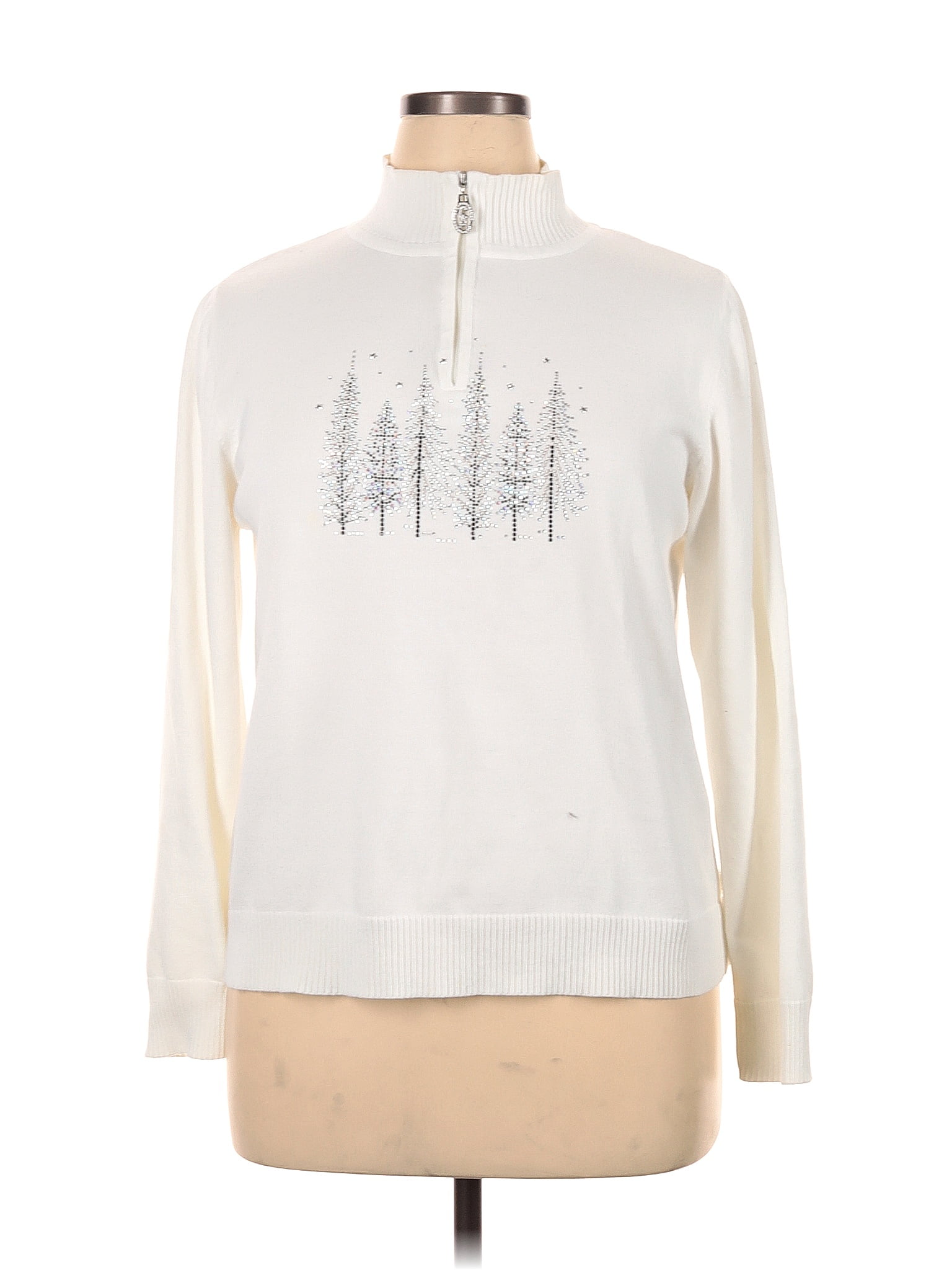 CHRISTINE ALEXANDER Solid White Turtleneck Sweater Size XL - 67% off ...