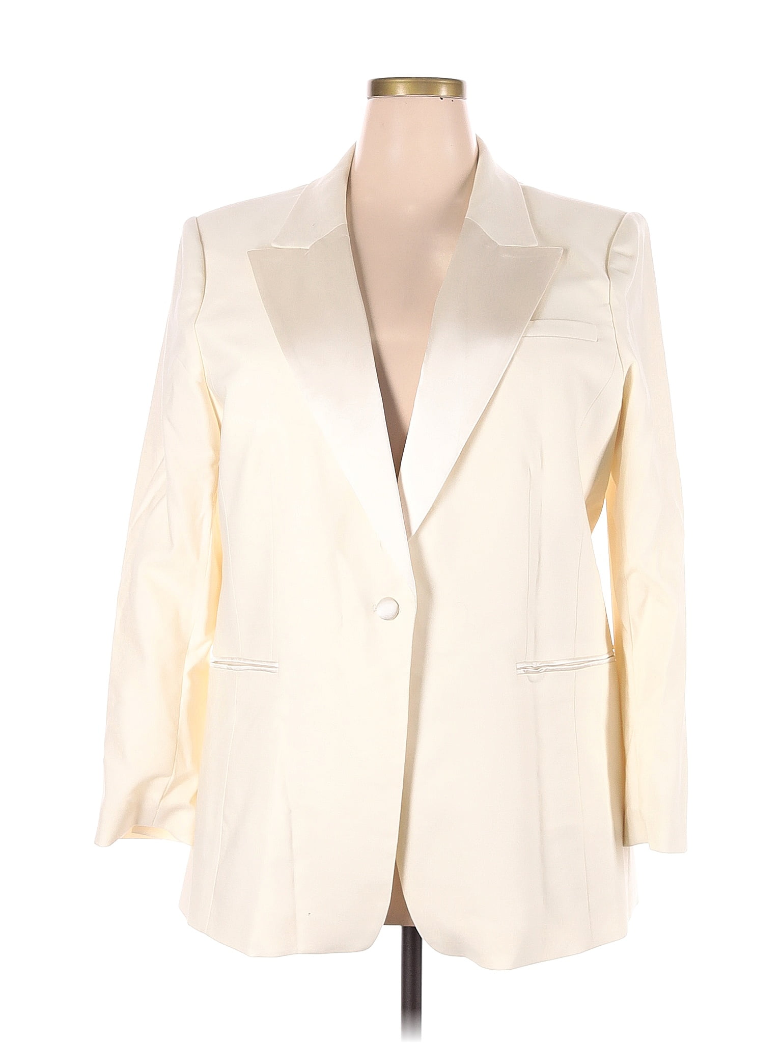 Banana Republic Solid Ivory Wool Blazer Size 20 (Plus) - 74% off | ThredUp