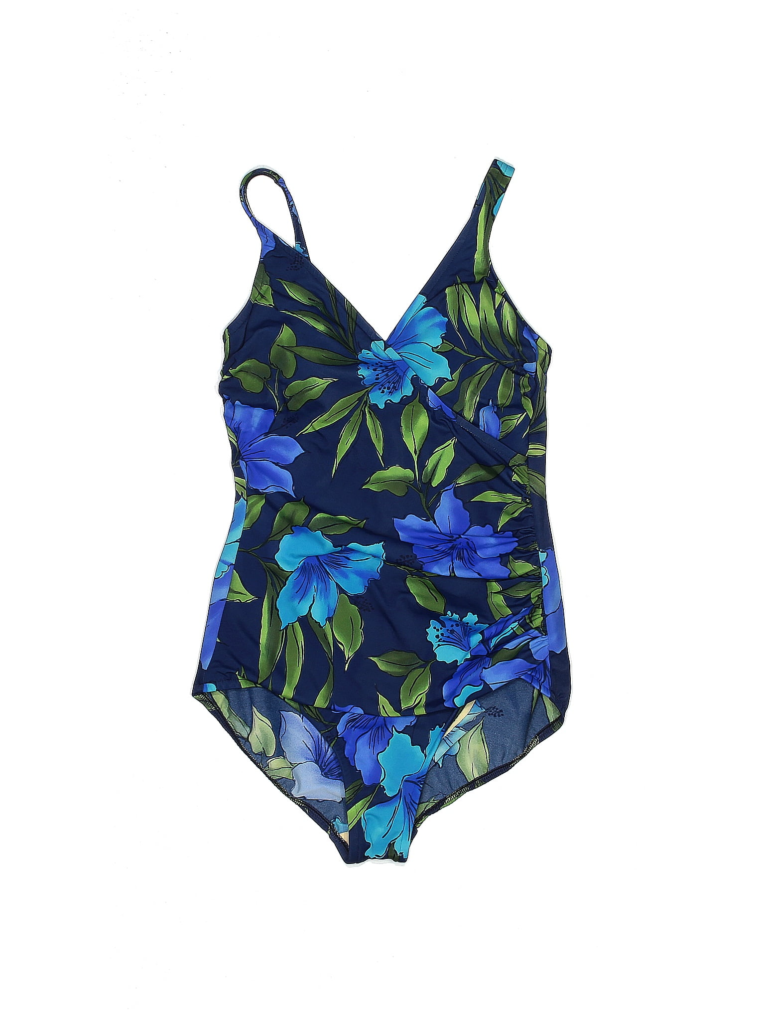 Shape Solver Floral Blue One Piece Swimsuit Size 12 - 57% off | ThredUp