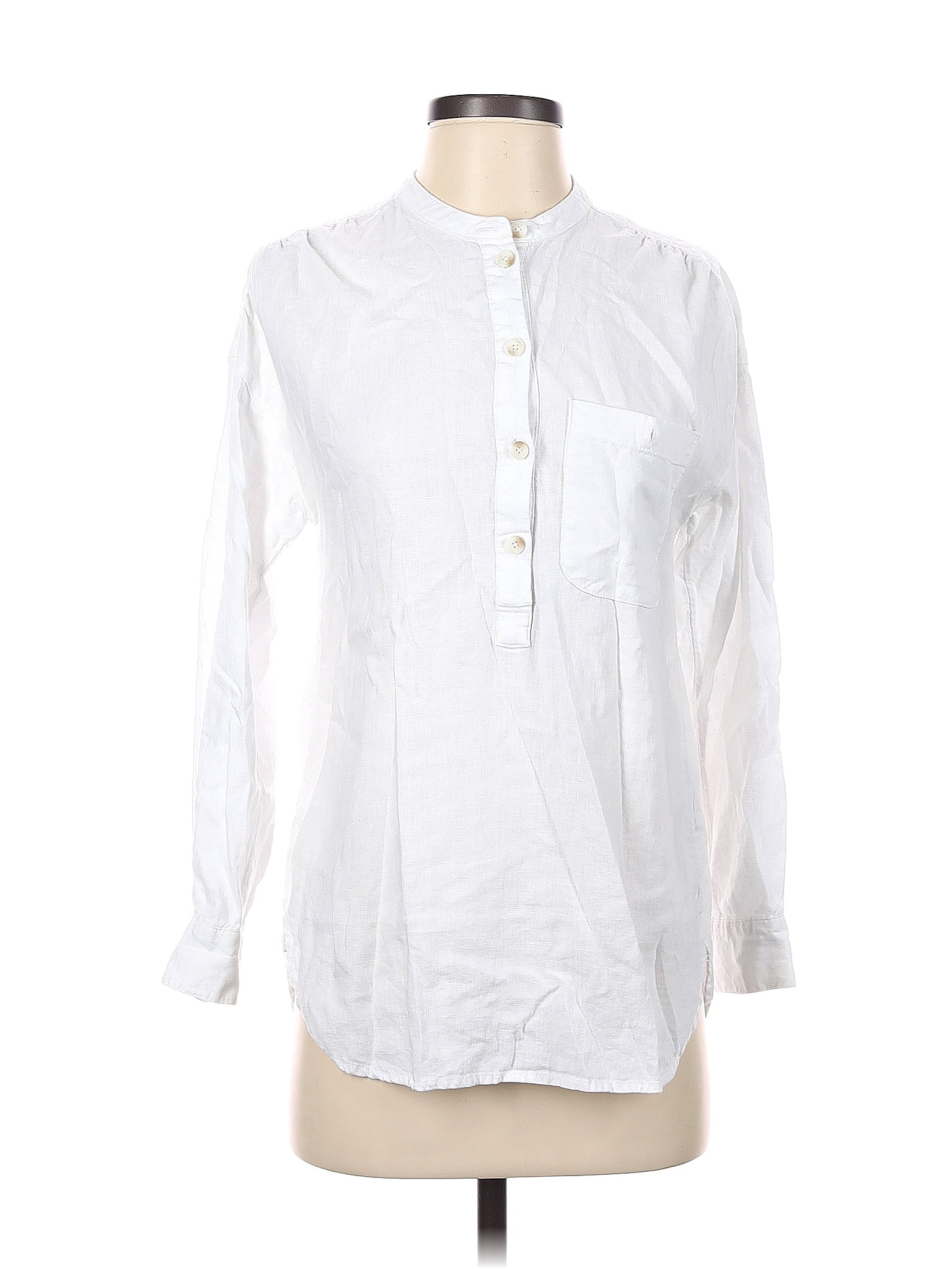 Madewell White Long Sleeve Blouse Size Xxs 71 Off Thredup