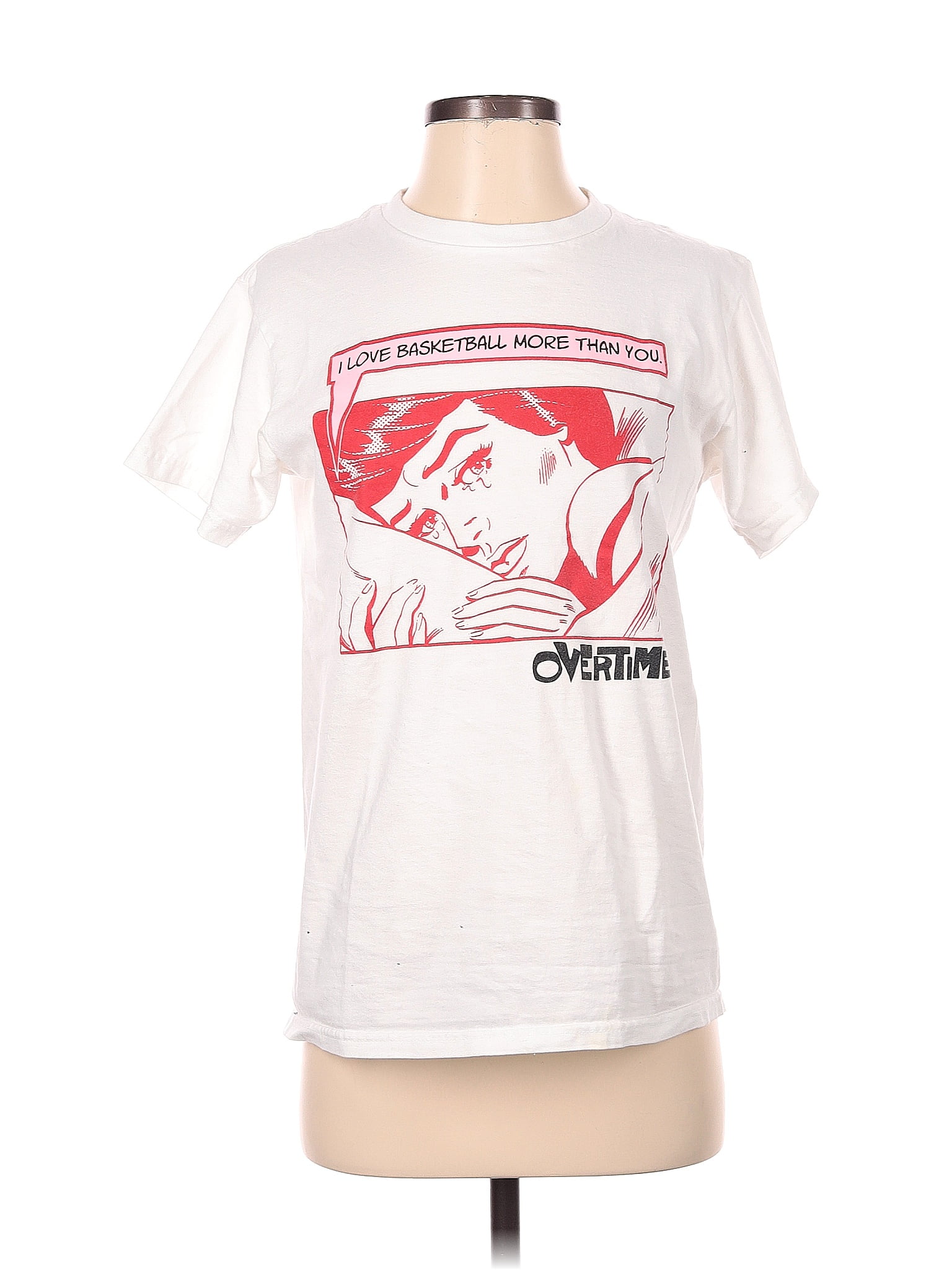 Overtime 100% Cotton White Short Sleeve T-Shirt Size S - 46% off | ThredUp