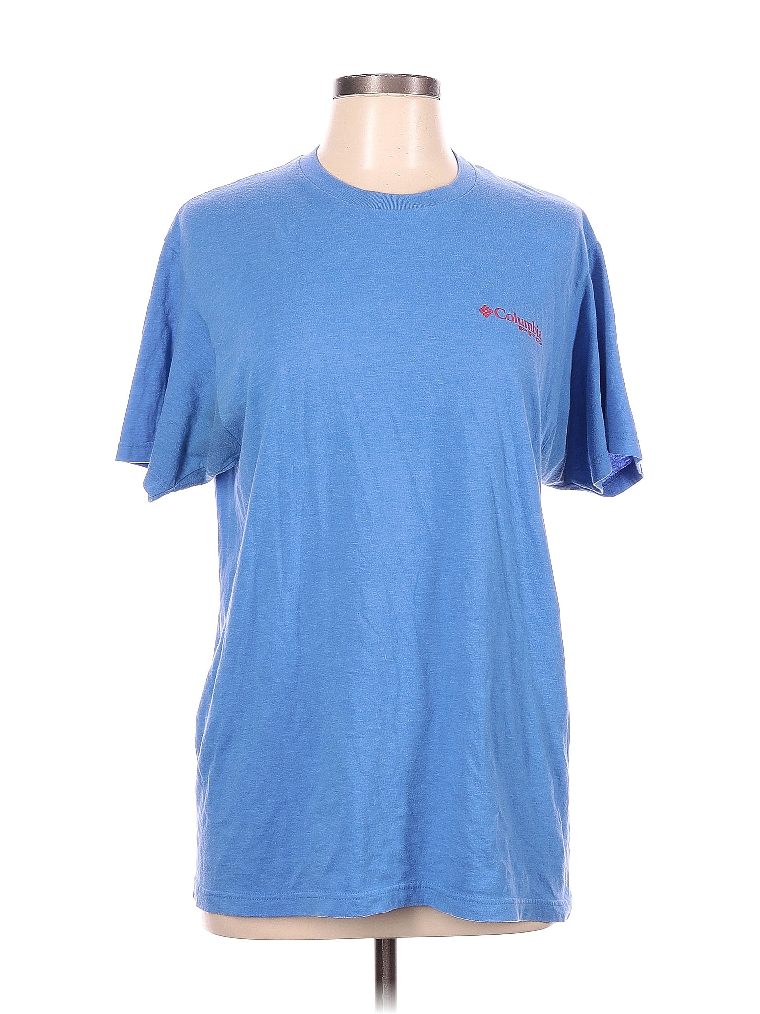 Columbia Solid Blue Short Sleeve T-Shirt Size L - 60% off | ThredUp