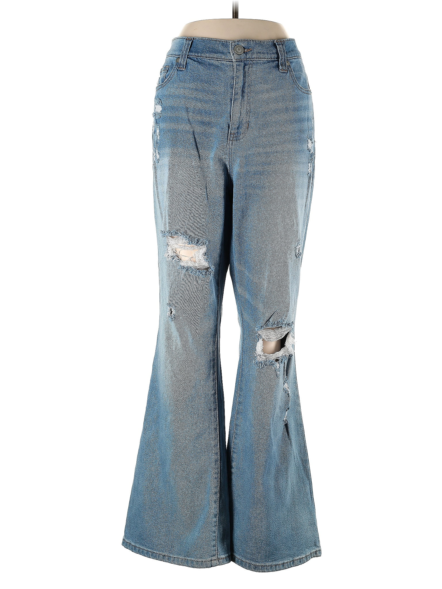 Arula Solid Blue Jeans Size 12 (Plus) - 57% off | ThredUp