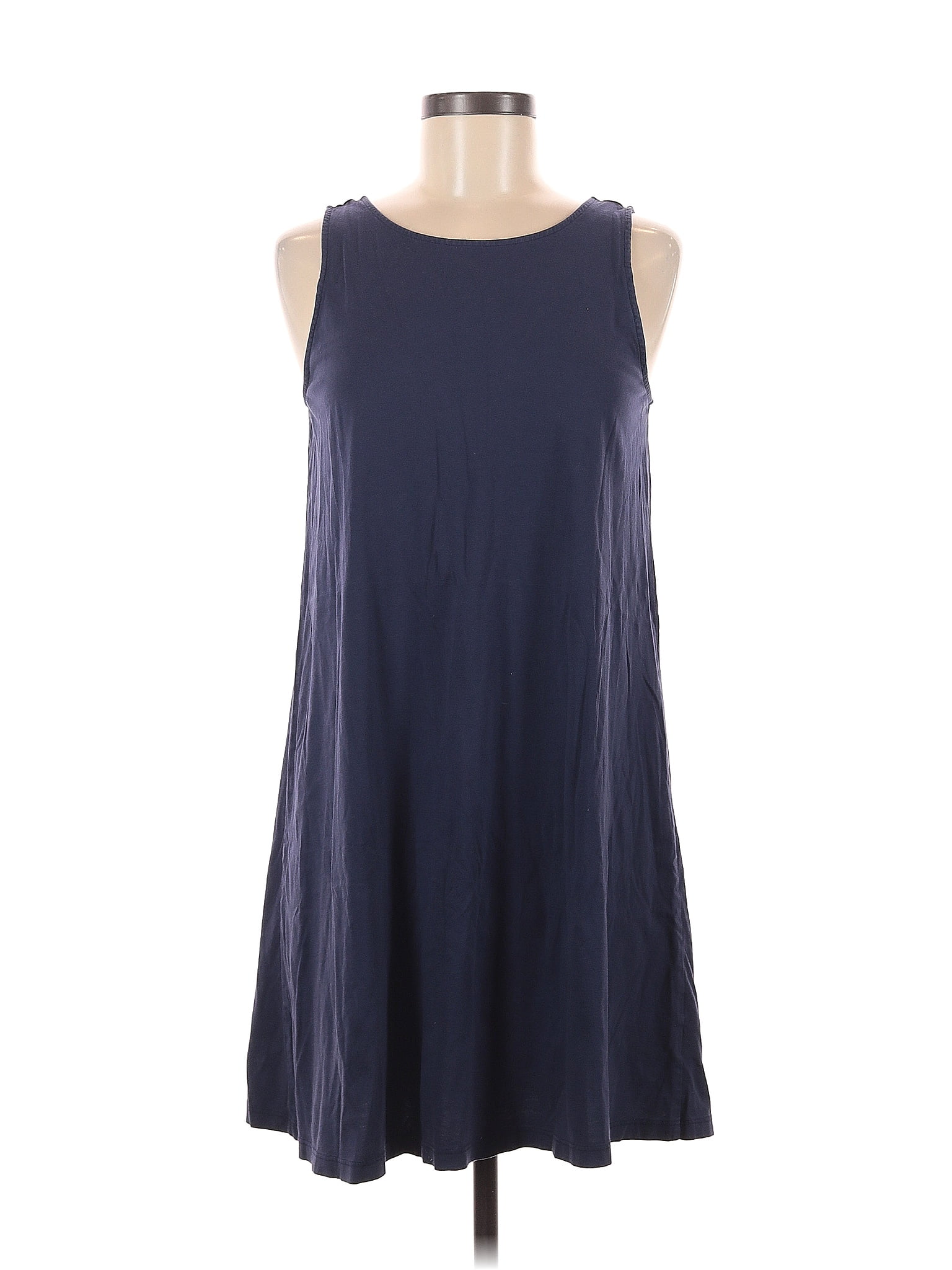 Lilly Pulitzer 100 Cotton Solid Navy Blue Casual Dress Size M 66