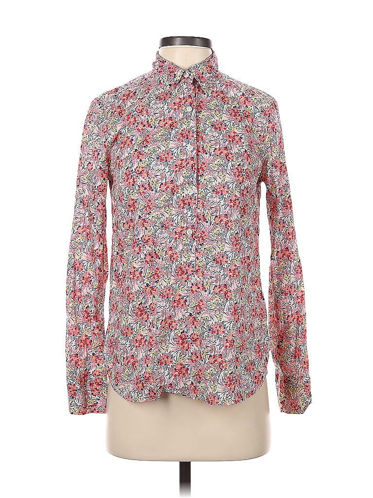 J.Crew 100% Cotton Floral Floral Motif Damask Paisley Pink Long Sleeve Blouse Size 2 - 78% off ...