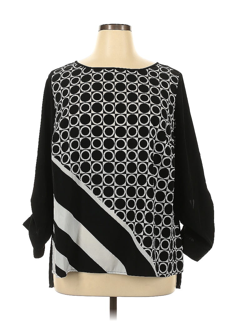 Alfani 100 Polyester Black Long Sleeve Blouse Size 16 79 Off Thredup