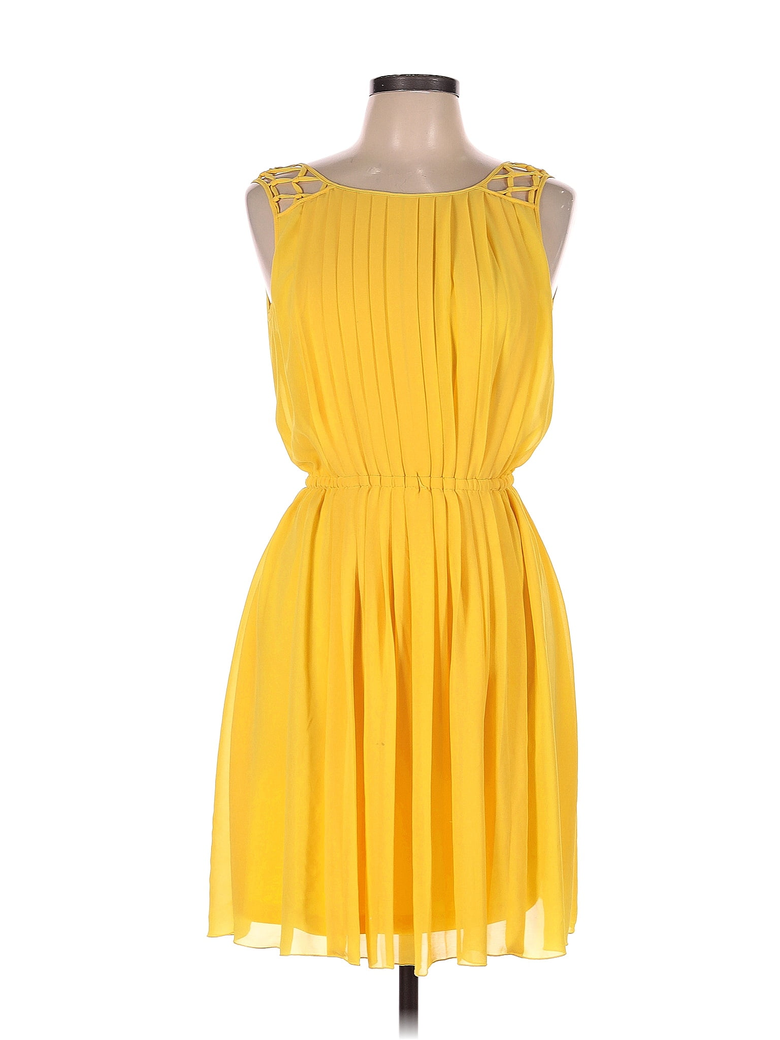Jessica Simpson 100 Polyester Yellow Casual Dress Size 6 68 Off
