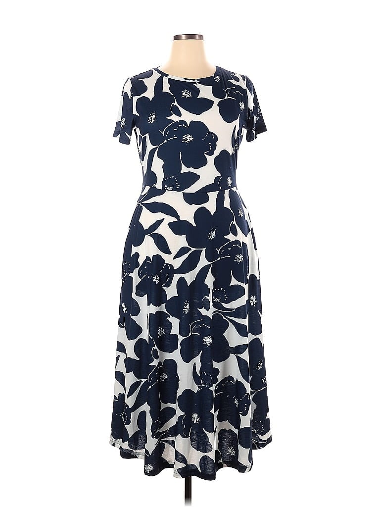 Assorted Brands Floral Multi Color Blue Casual Dress Size XL - 54% off ...