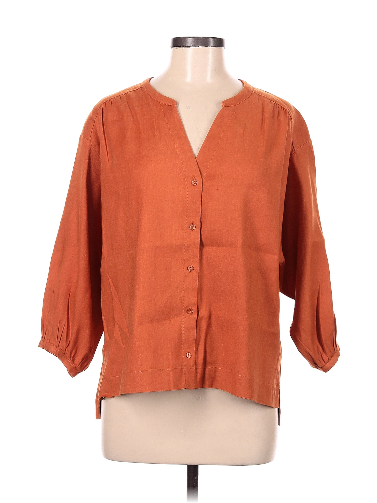 Cuyana Orange Long Sleeve Blouse Size M 74 Off Thredup