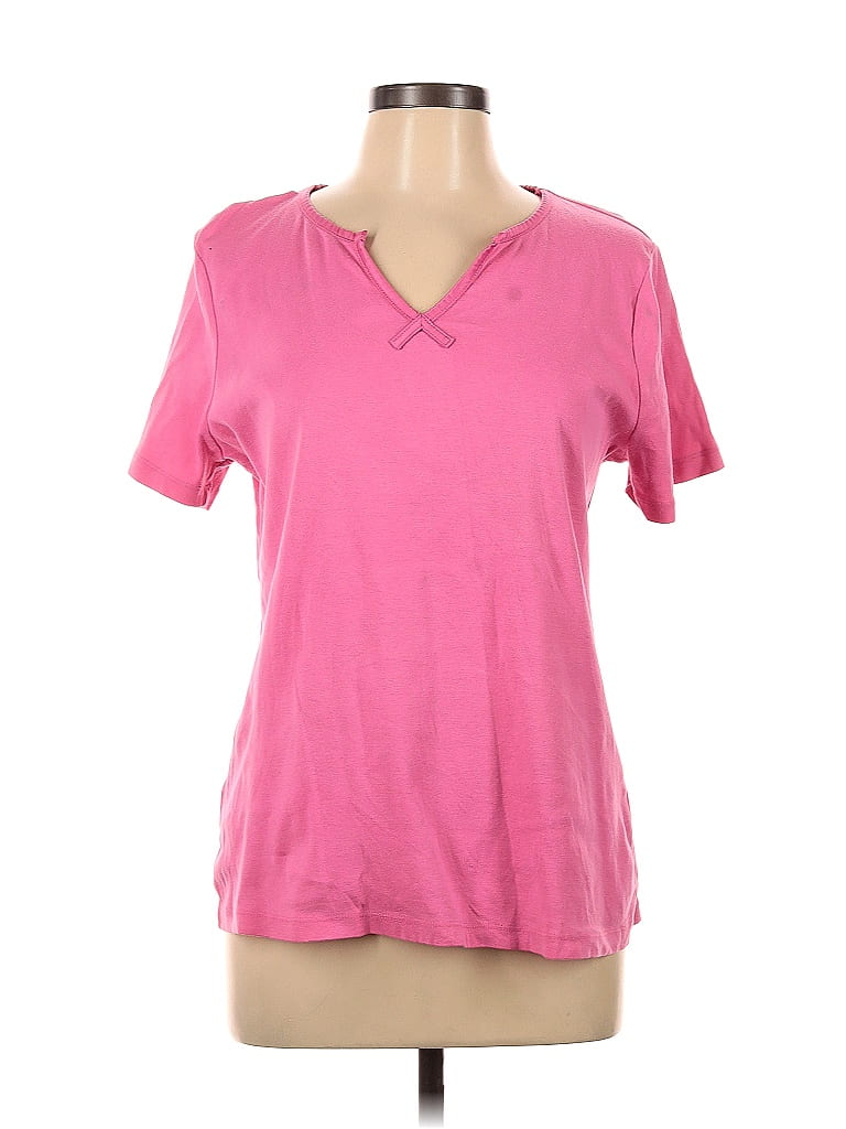 White Stag 100 Cotton Solid Pink Short Sleeve T Shirt Size L 46 Off