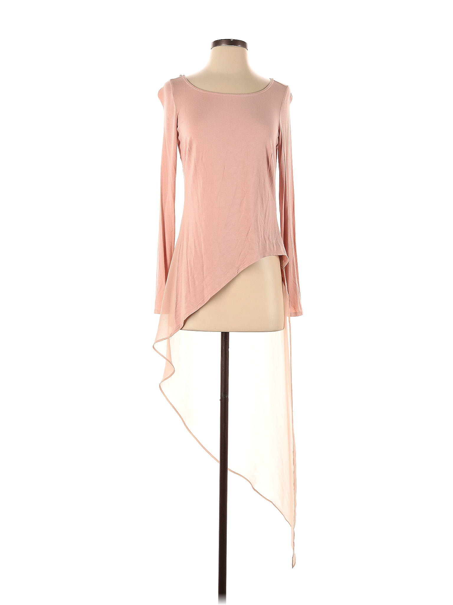 Bebe 100 Polyester Solid Pink Long Sleeve Top Size S 75 Off Thredup