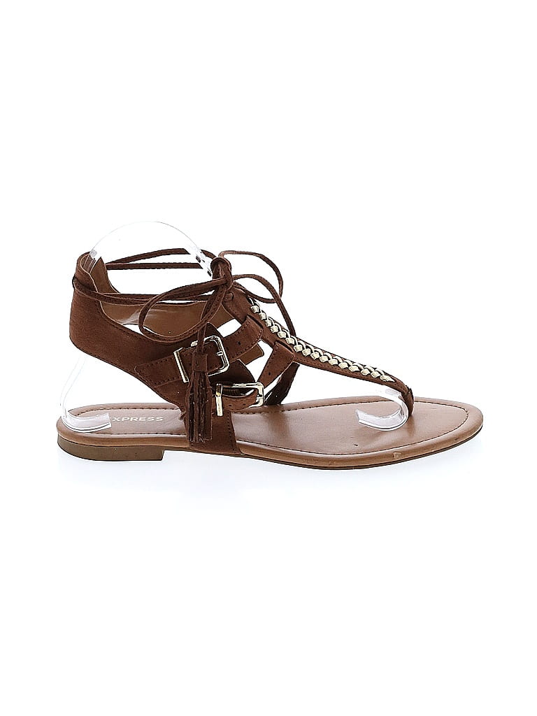 Express Solid Brown Sandals Size 7 - 67% off | ThredUp