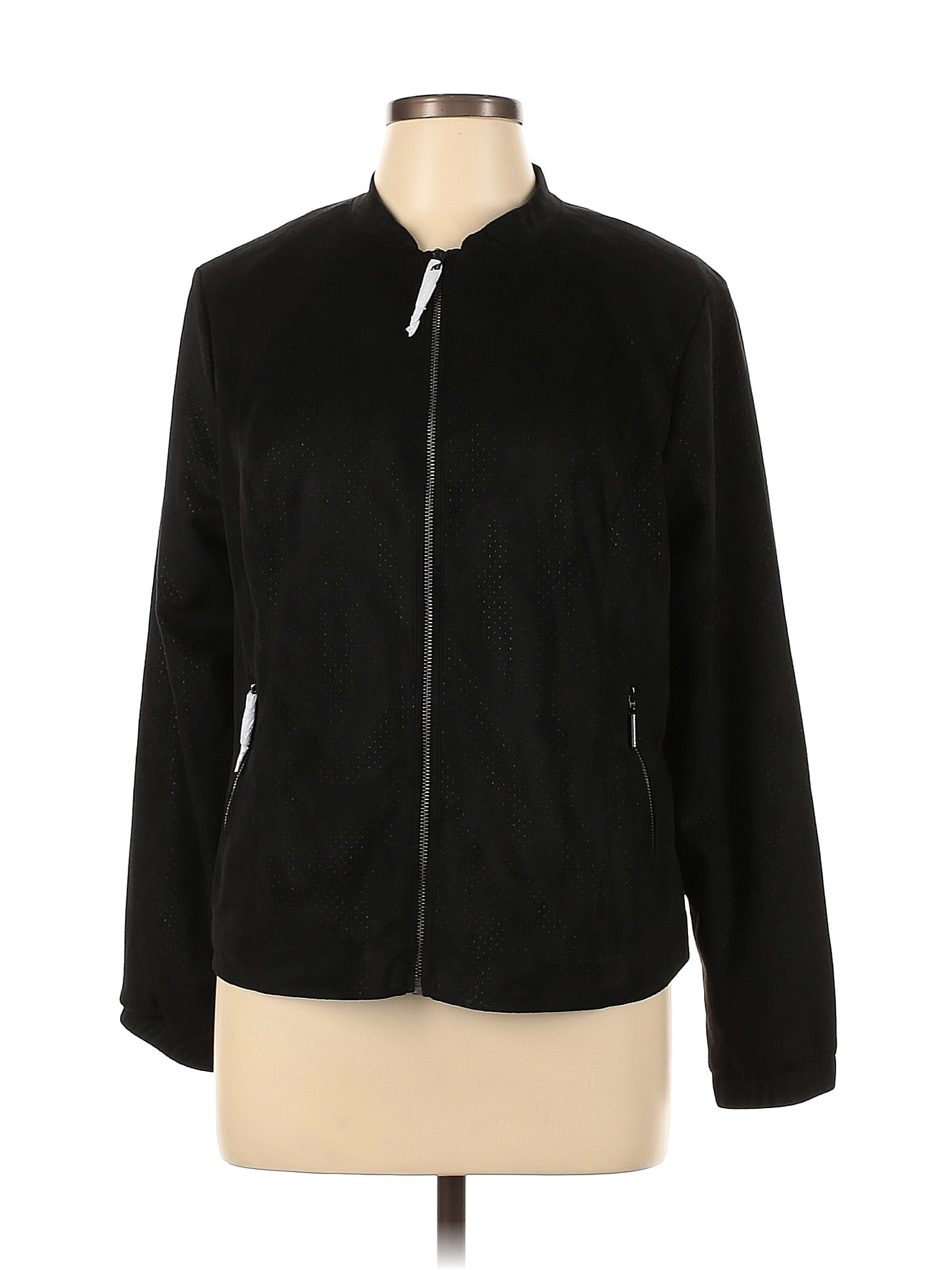 H By Halston 100% Polyester Solid Black Jacket Size 12 - 75% off | ThredUp