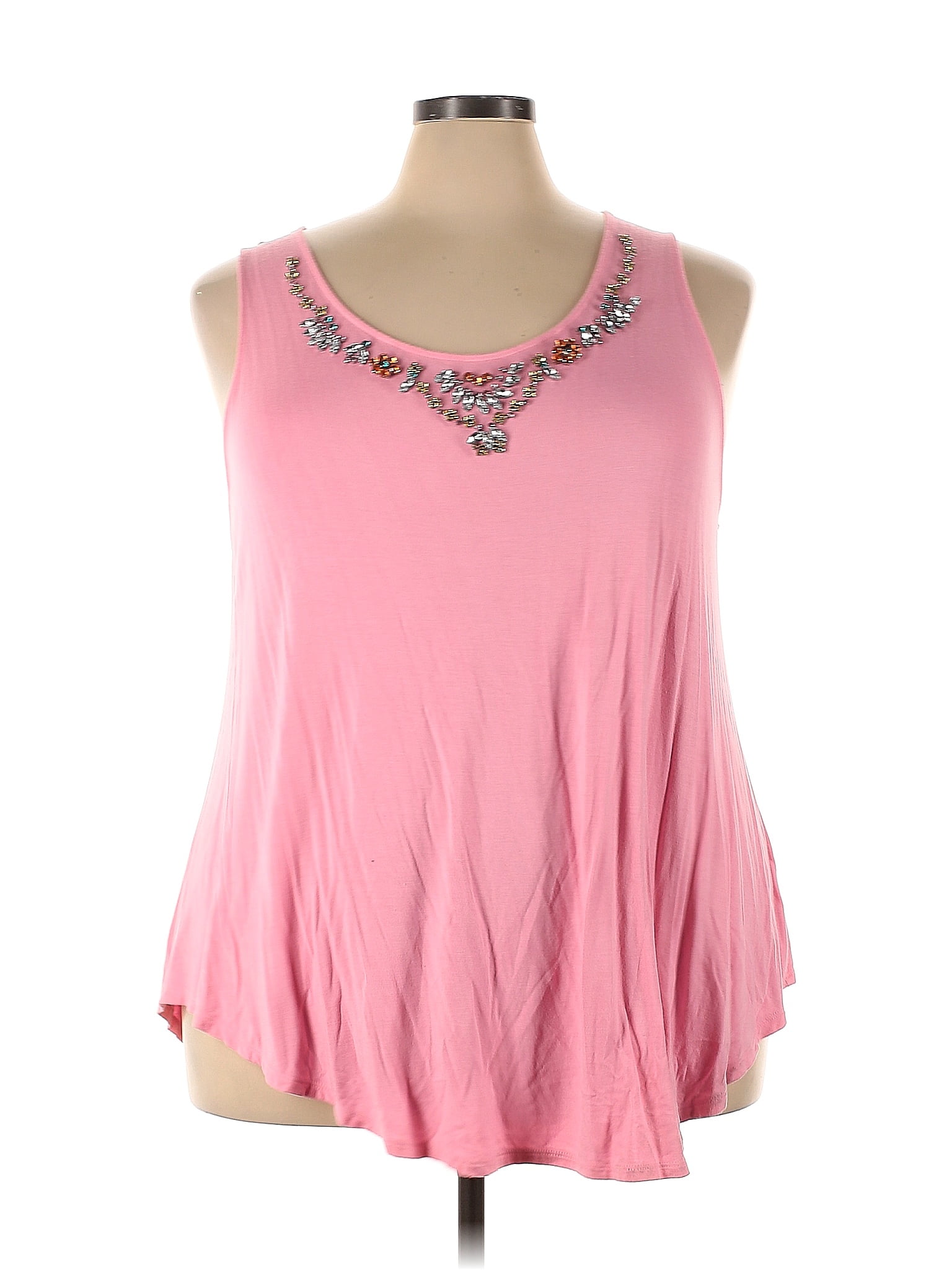 Lane Bryant Solid Pink Sleeveless Top Size 22 24 Plus Plus 47