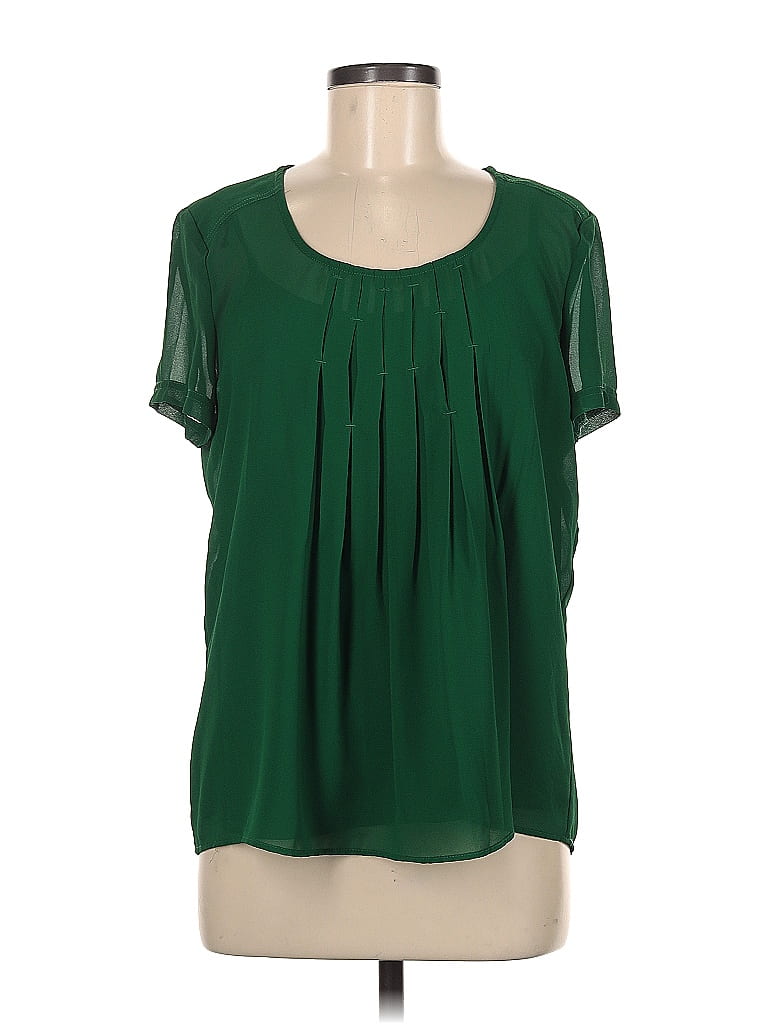 41hawthorn 100 Polyester Green Short Sleeve Blouse Size M 66 Off