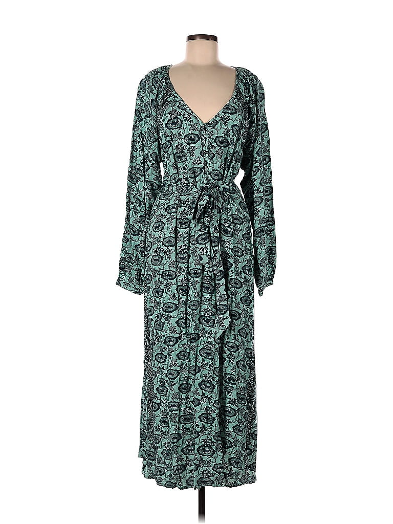 Knox Rose 100 Rayon Multi Color Teal Casual Dress Size L 36 Off
