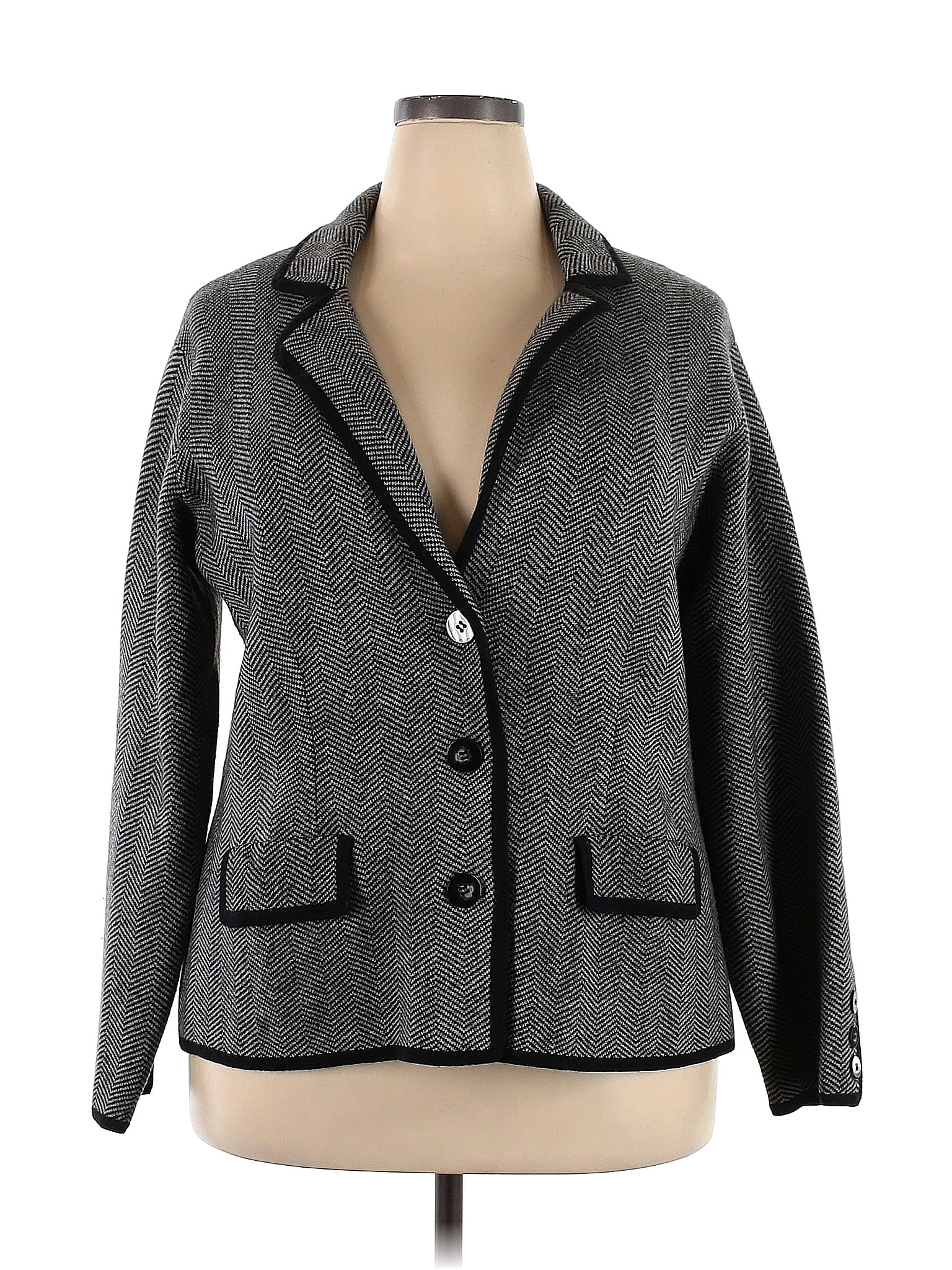 Sutton Studio 100% Cashmere Solid Gray Blazer Size 2X (Plus) - 63% off ...