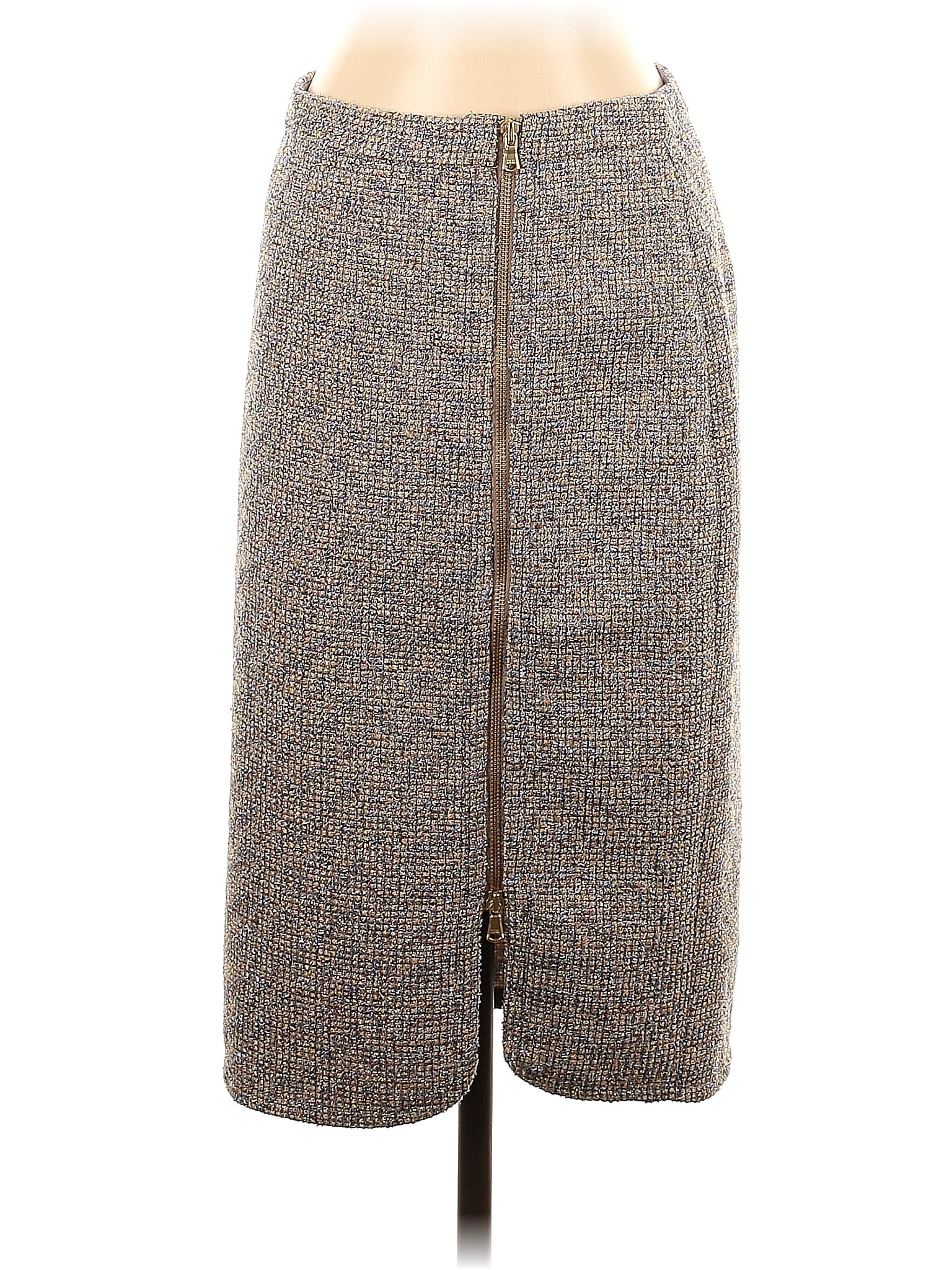 J Crew Tweed Multi Color Brown Casual Skirt Size 4 75 Off Thredup