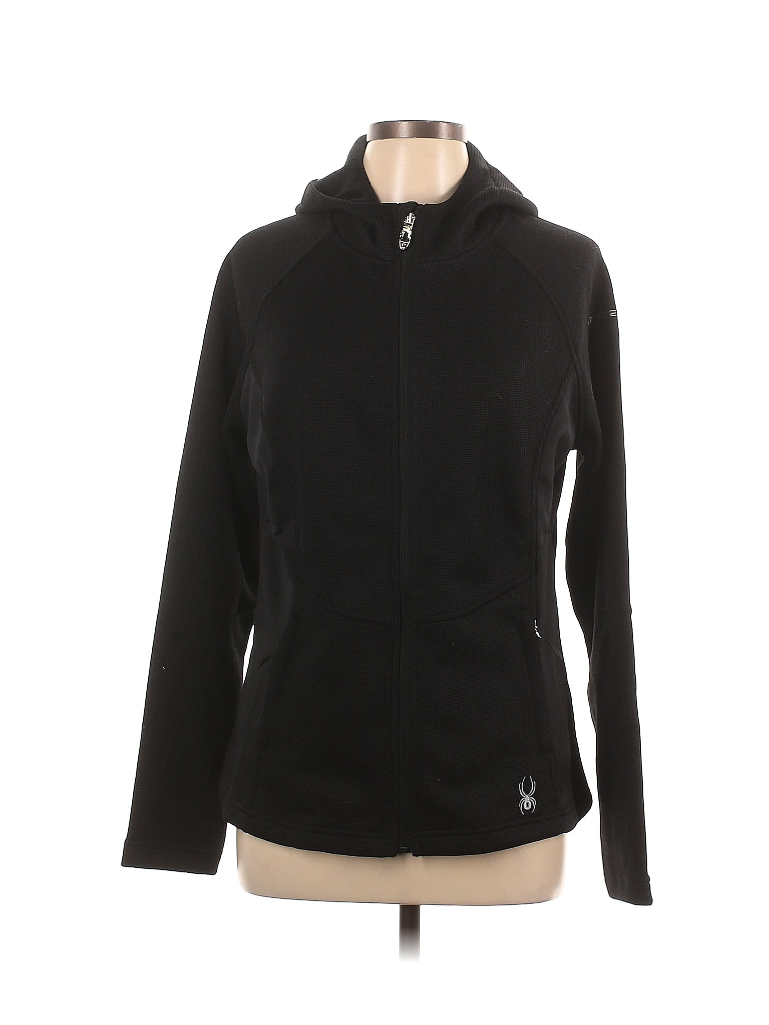 Spyder 100% Polyester Solid Black Zip Up Hoodie Size L - 62% off | ThredUp