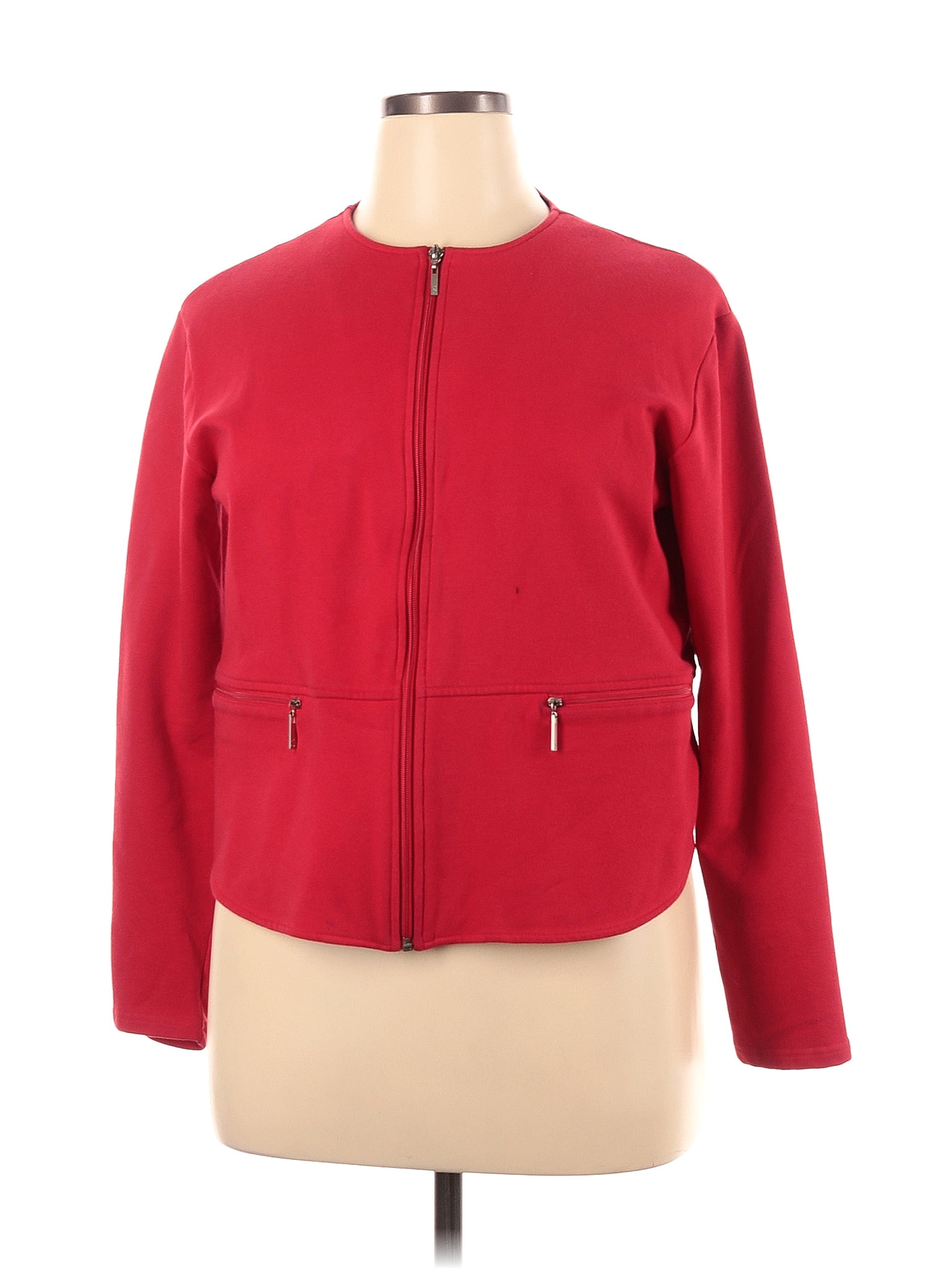Company Ellen Tracy Solid Red Jacket Size 0X (Plus) - 53% off | ThredUp