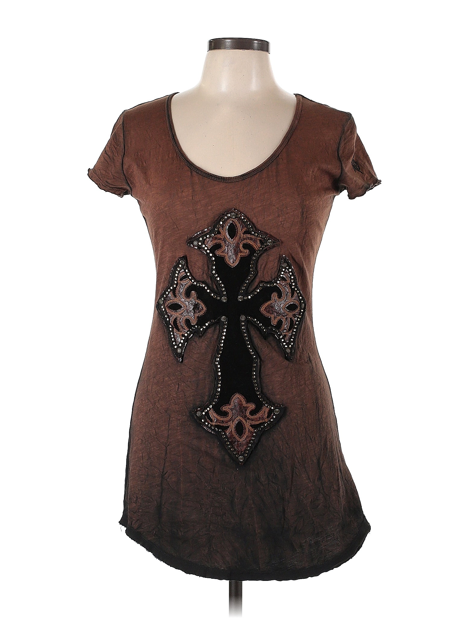 Velvet Stone 100% Cotton Brown Casual Dress Size L - 72% off | ThredUp