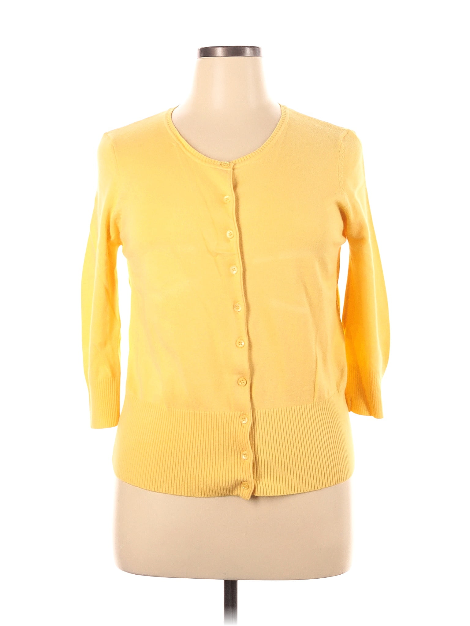Leo & Nicole Color Block Yellow Cardigan Size XL - 54% off | ThredUp