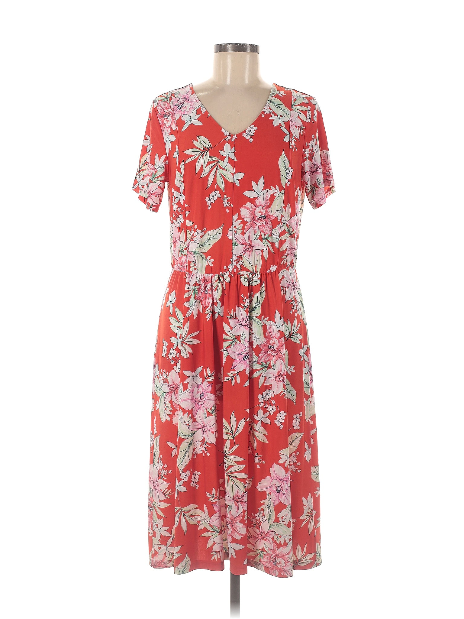 Christopher & Banks Floral Red Casual Dress Size M - 67% off | ThredUp
