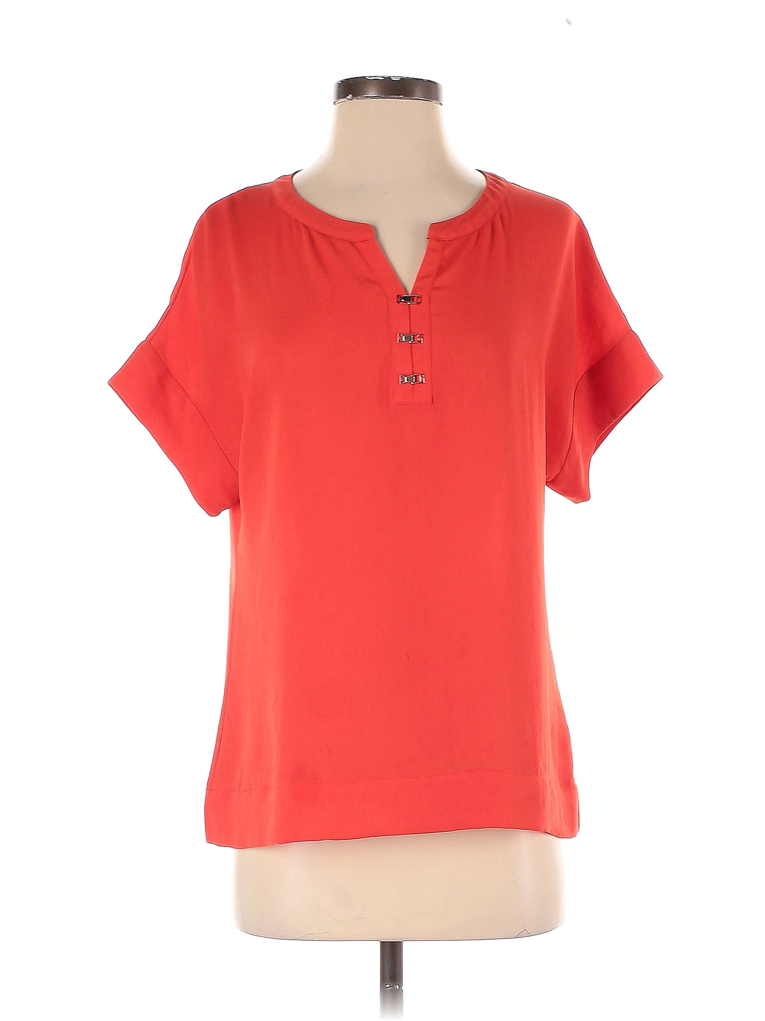 Banana Republic 100 Polyester Orange Short Sleeve Blouse Size S 72