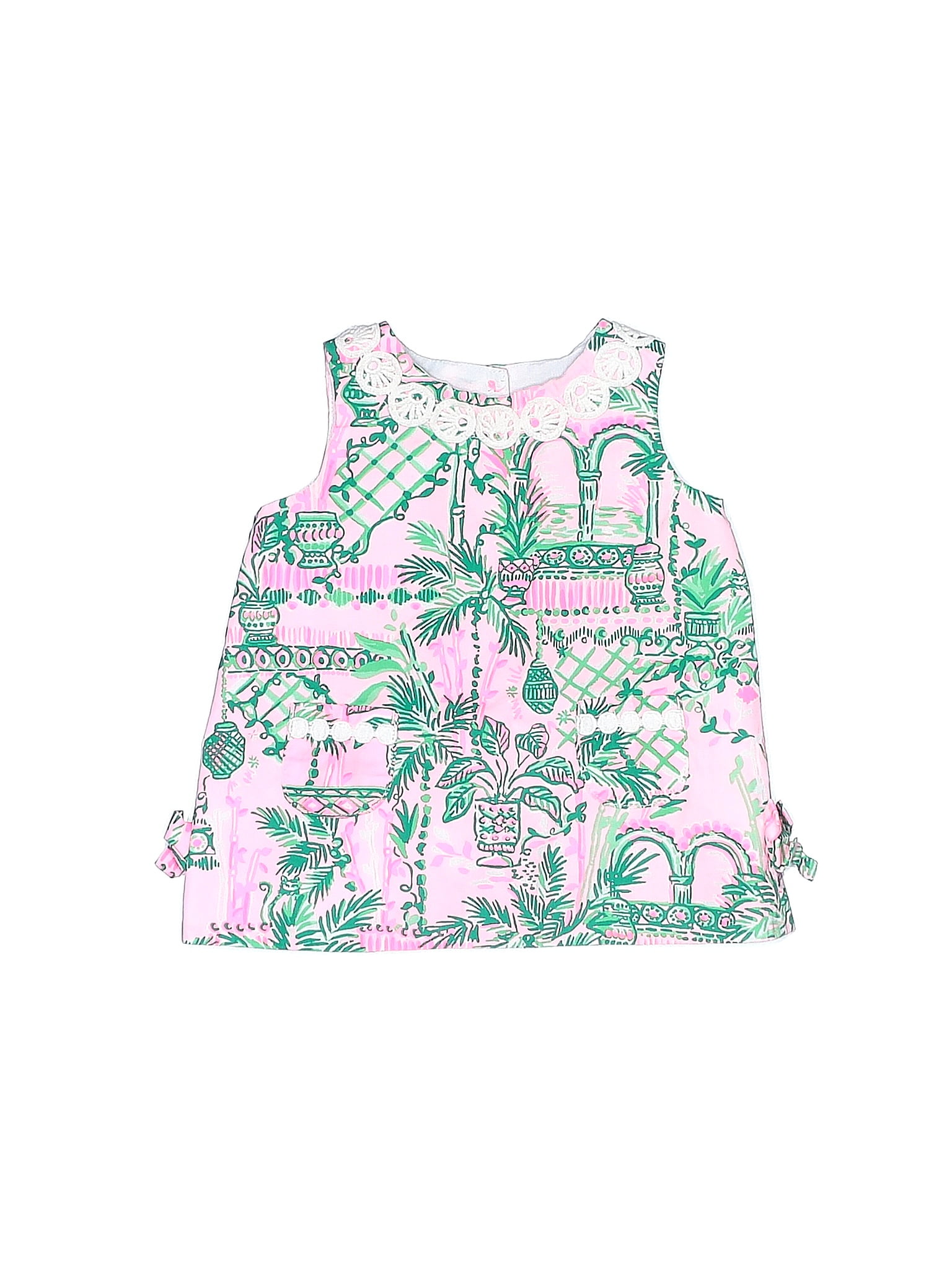 Lilly Pulitzer 100 Cotton Floral Pink Dress Size 12 Mo 67 Off Thredup