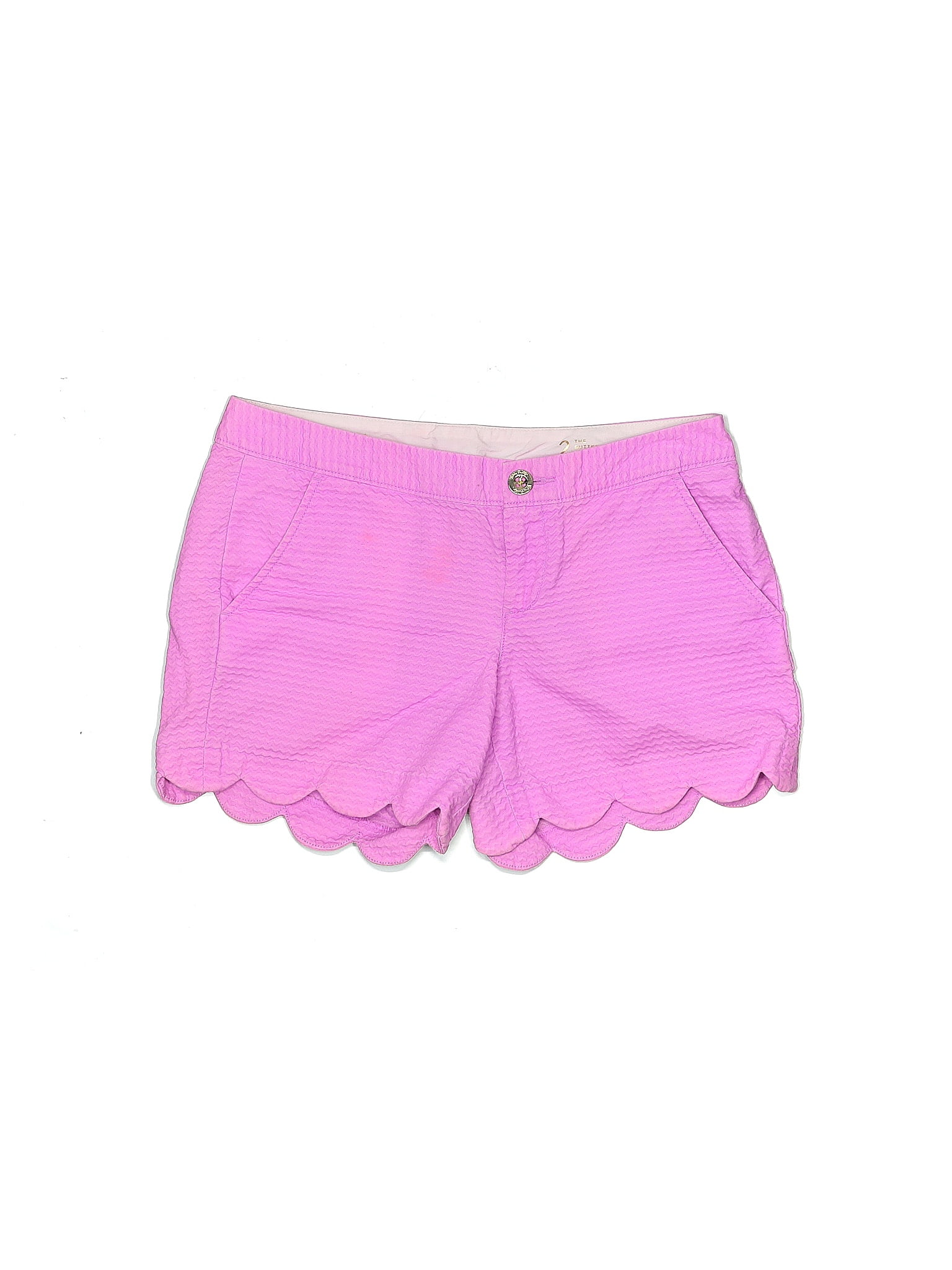 Lilly Pulitzer 100 Cotton Solid Pink Khaki Shorts Size 2 73 Off