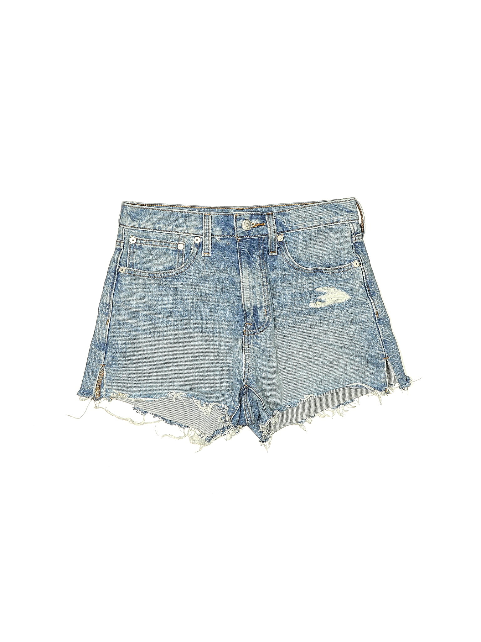 Madewell 100% Cotton Solid Blue Relaxed Denim Shorts in Madera Wash ...