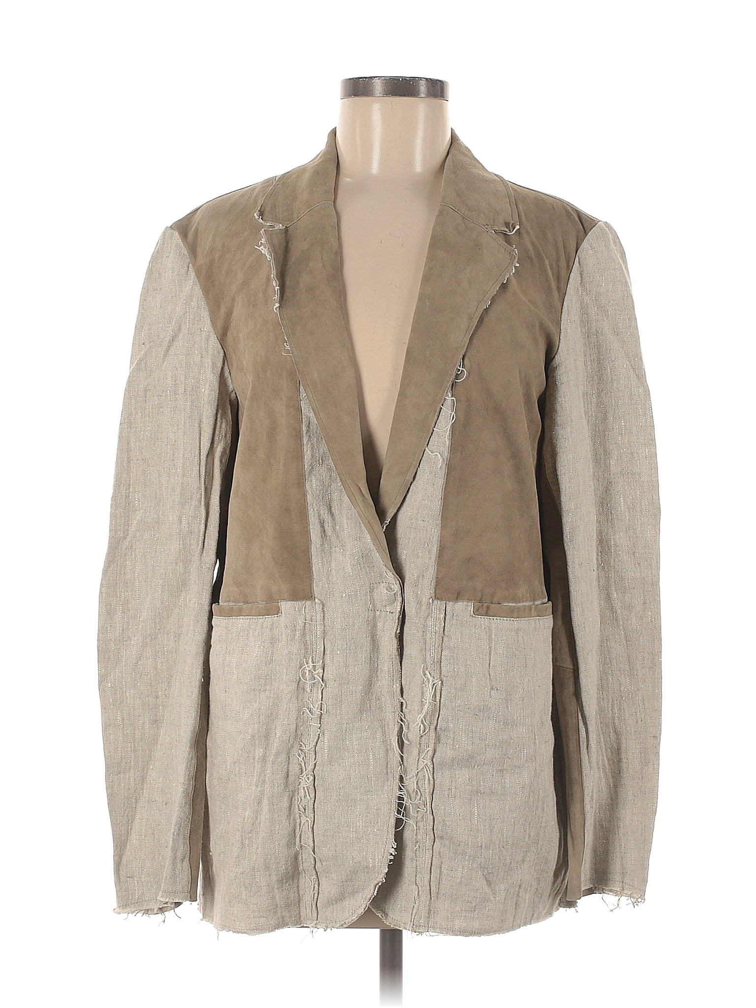 Jakett New York 100 Linen Tan Jacket Size M 81 Off Thredup