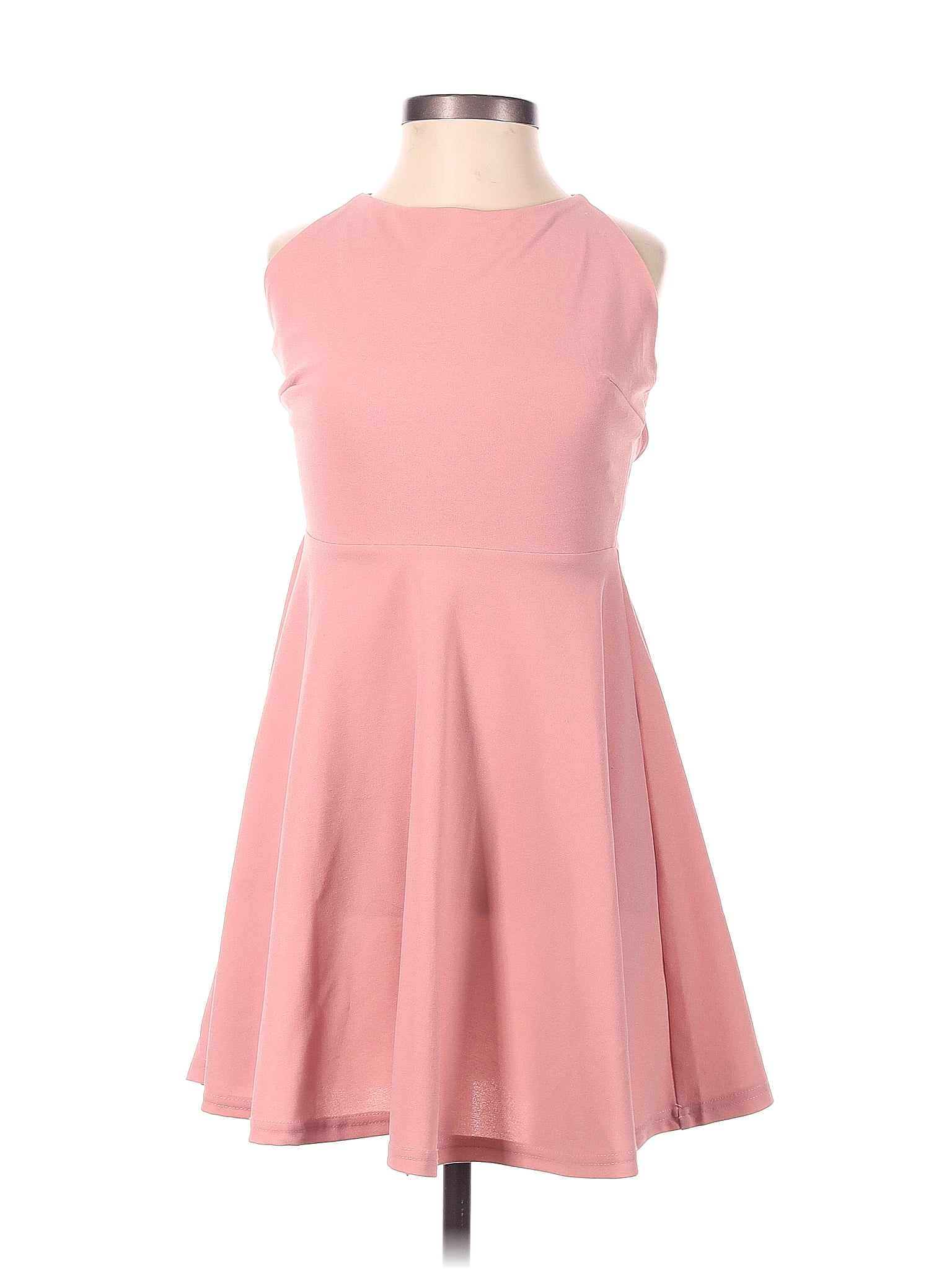 Trac 100 Polyester Solid Pink Casual Dress Size S 40 Off Thredup