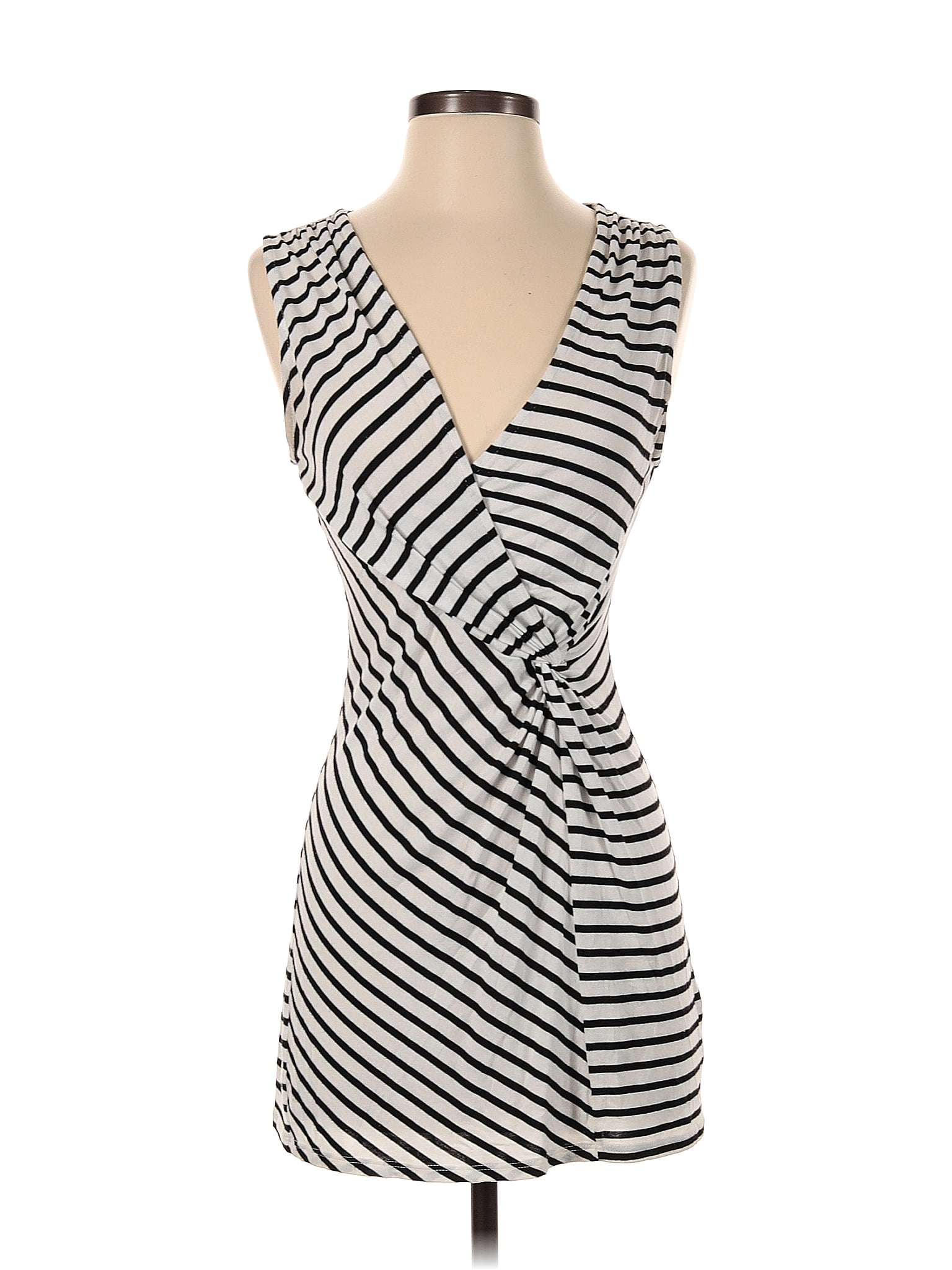 White House Black Market Stripes Black Sleeveless Top Size Xxs 68
