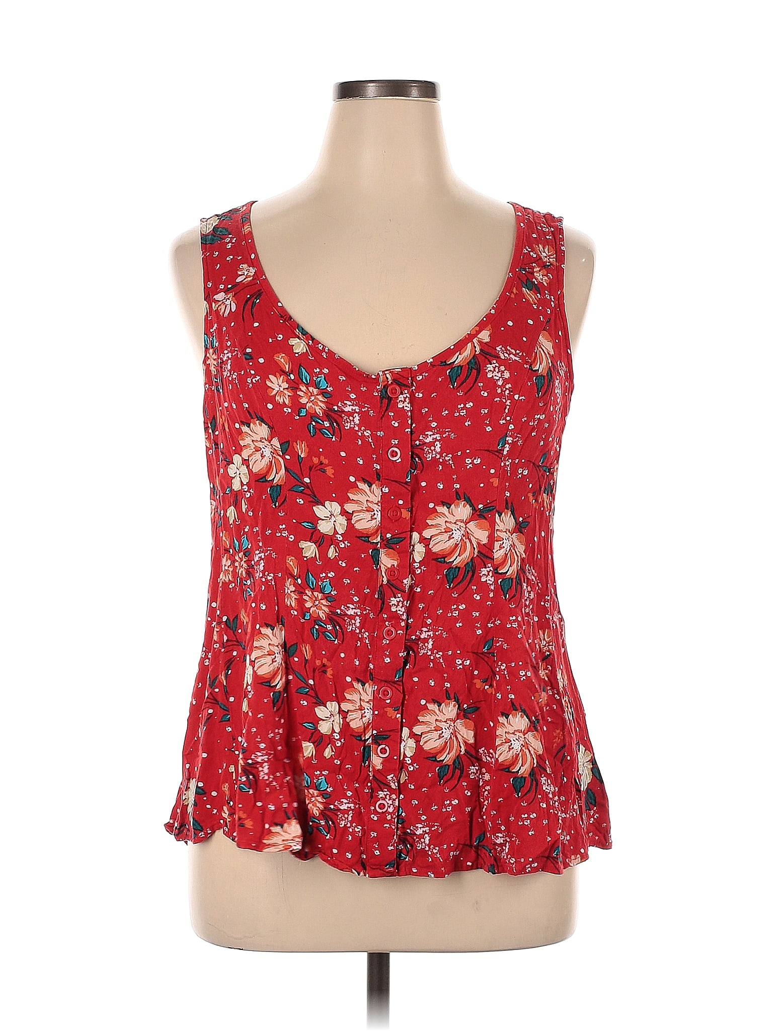 Torrid Floral Red Sleeveless Blouse Size 1X Plus (1) (Plus) - 60% off ...