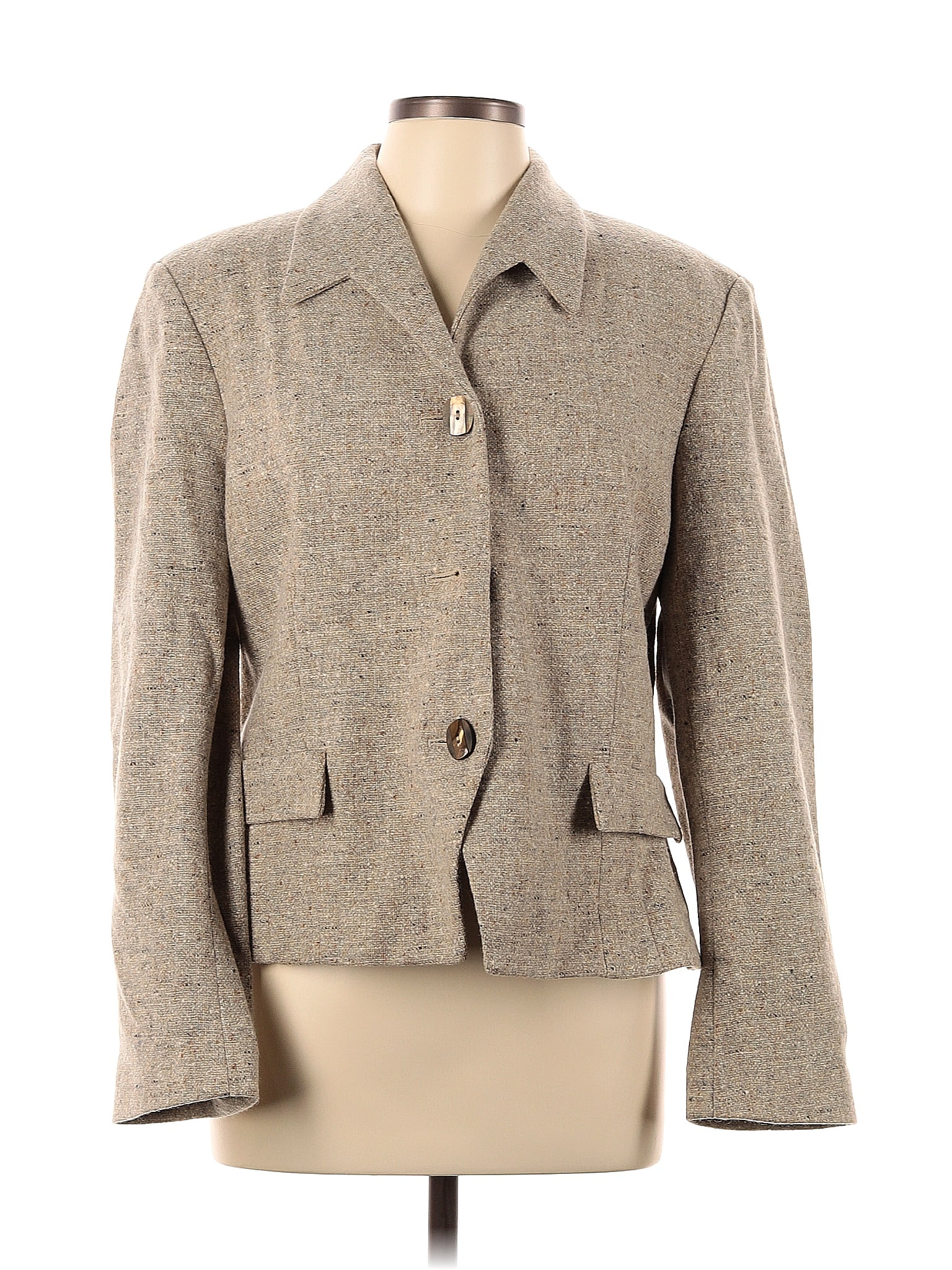 Sally Bridge Tweed Tan Blazer Size L - 82% off | ThredUp